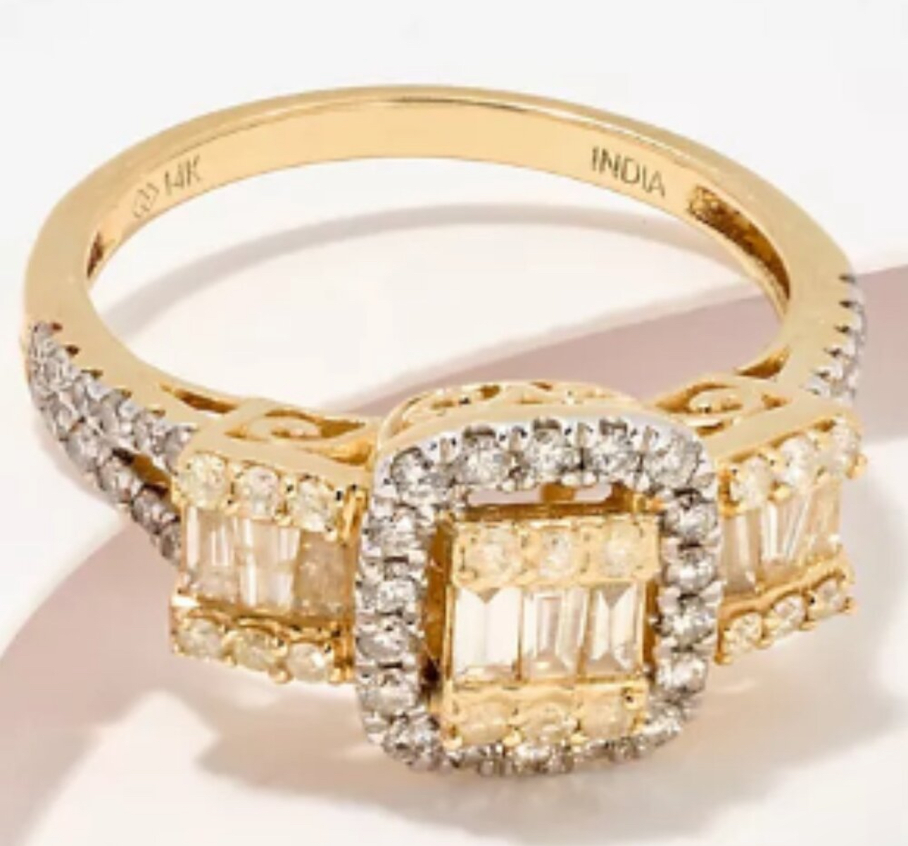 Affinity Diamonds 1cttw Baguette & Round Fancy Yellow 14K Ring #3186 ...