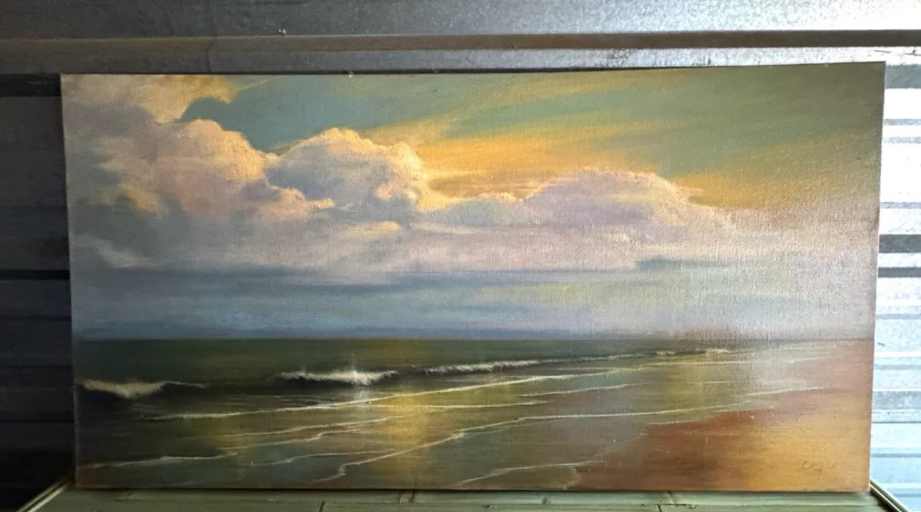 Rare Award Winning Artist Chris Groves Oil On Linen Coastal Scene ...