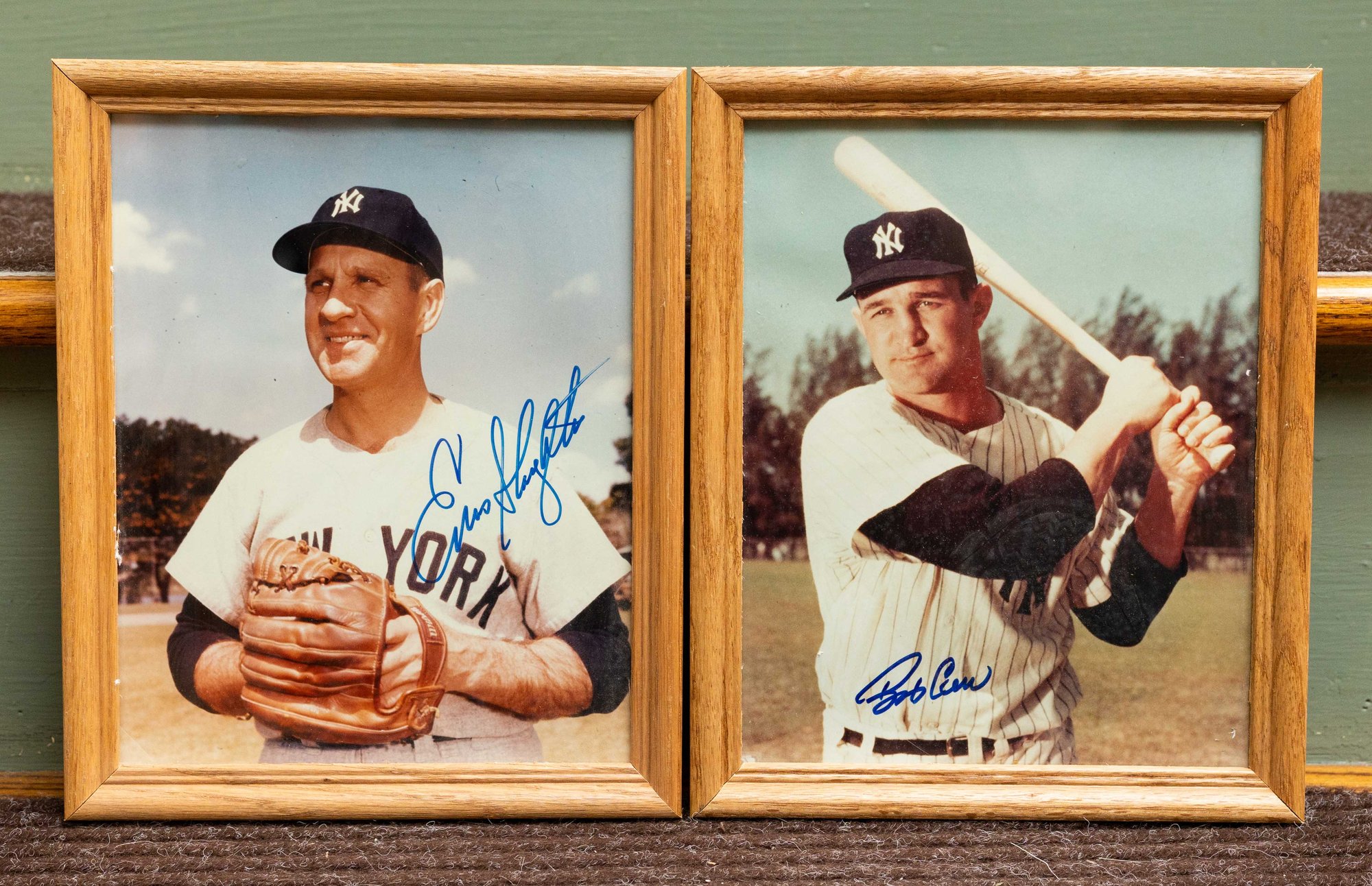 Enos Slaughter Signed Photo & New York Yankees BOB CERV Autographed ...