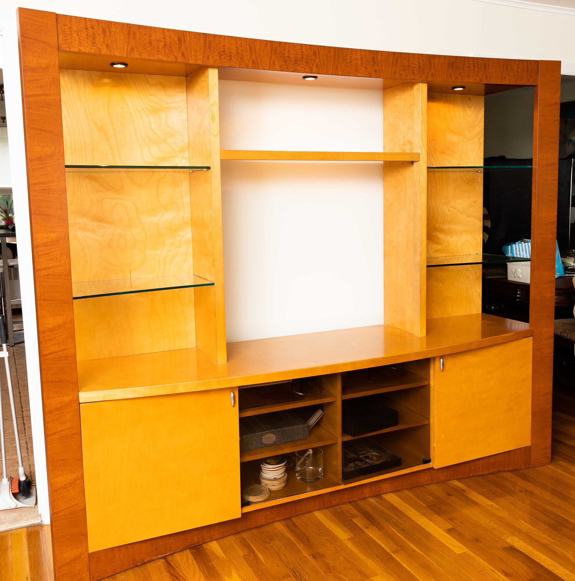Contemporary Entertainment/Display Unit Sleek Design With Ample Storage ...