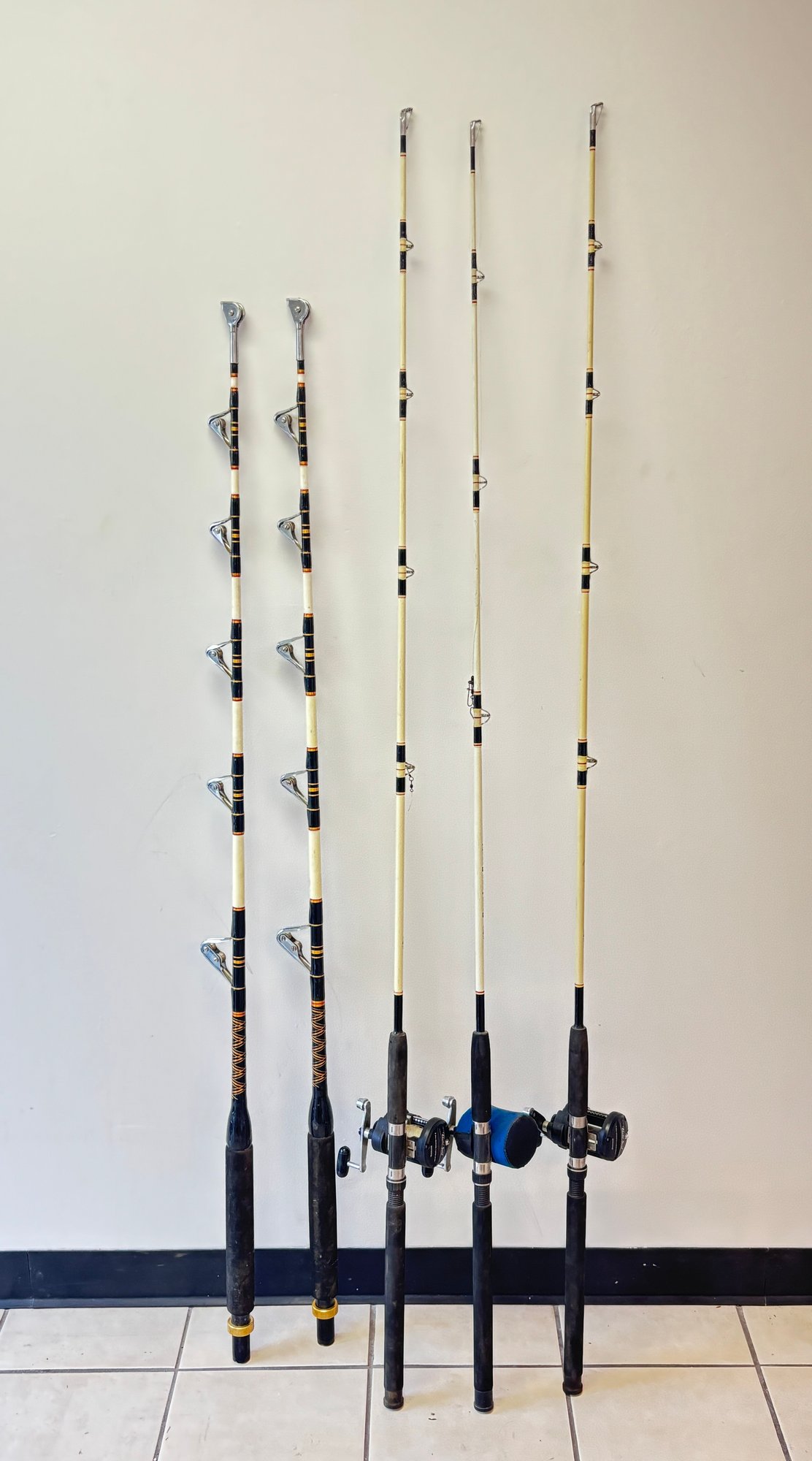 5 Penn & Shimano Fishing Rods Includes 3 Penn International IGFA 80 ...