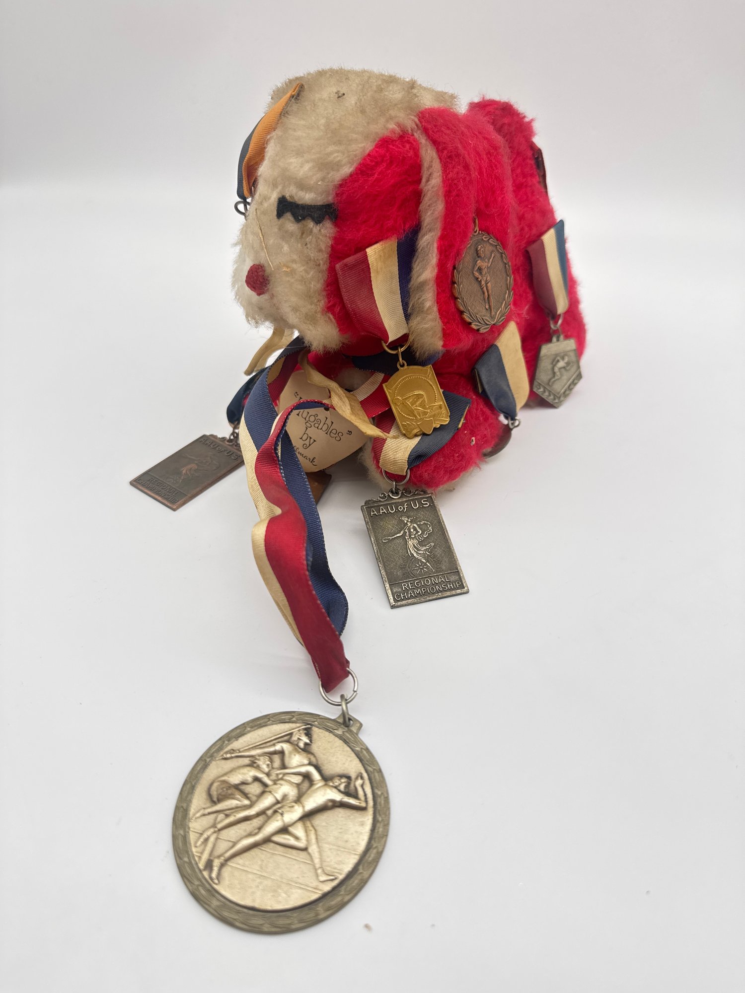 Vintage AAU Running Medal Collection On Hallmark Huggable Mascot ...