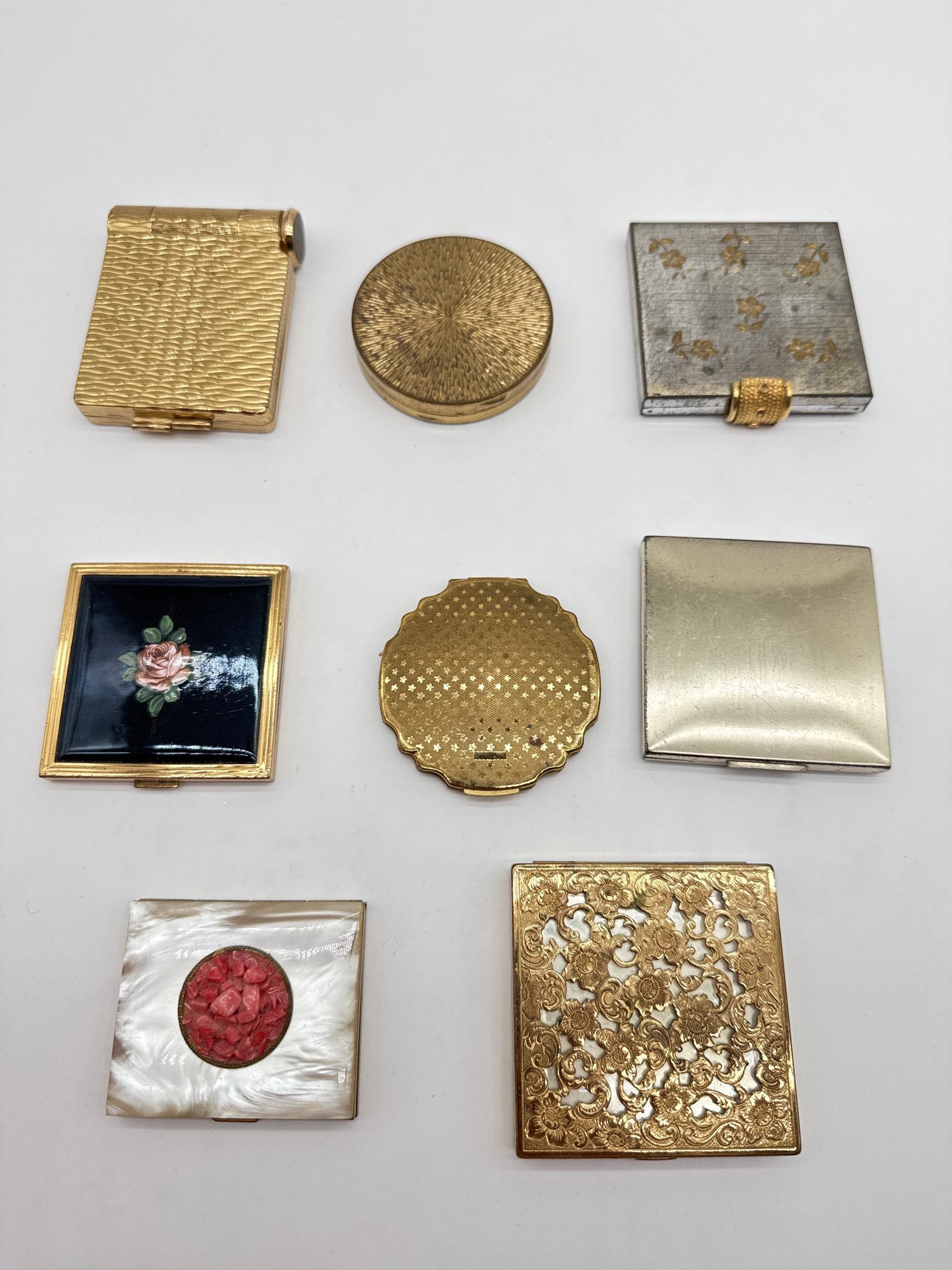 Vintage Compact Mirror Lot Evans, Stratton, Elgin American & More ...