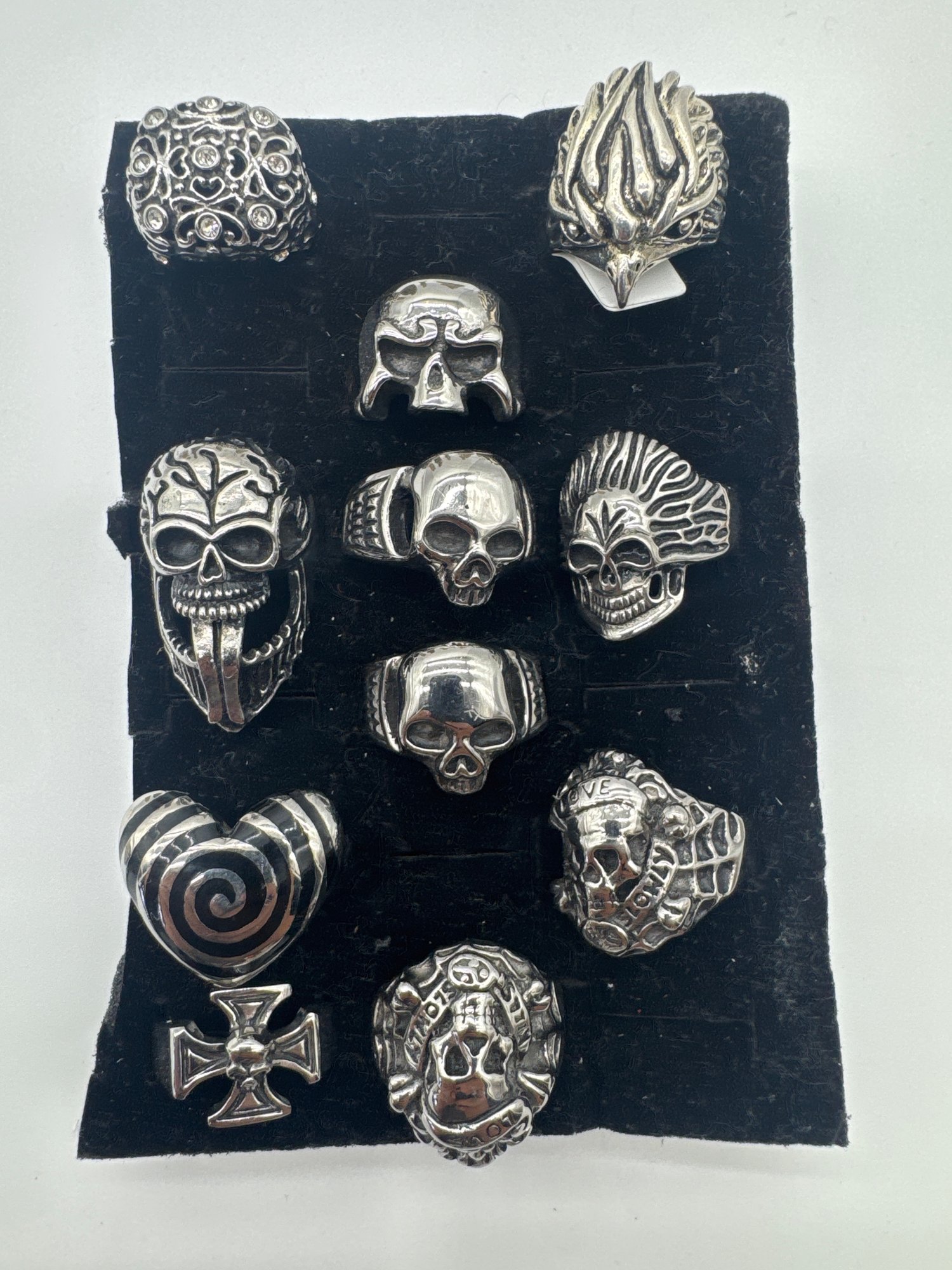 11 Heavy Metal Skull & Gothic Rings Stainless & Cast Alloy Statement ...