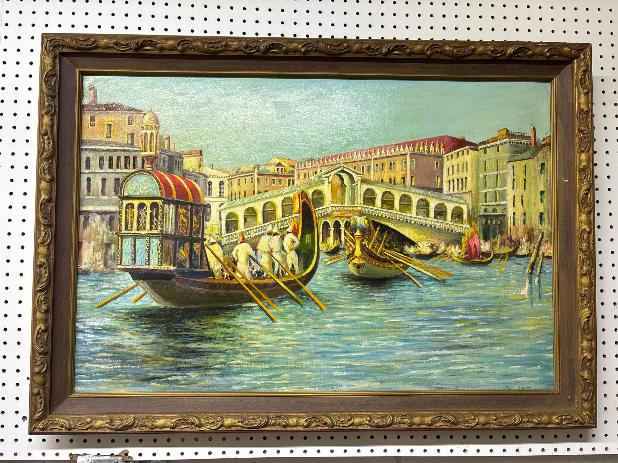 Venetian Splendor: Original Oil Painting By Louis Anning Gondolas On ...