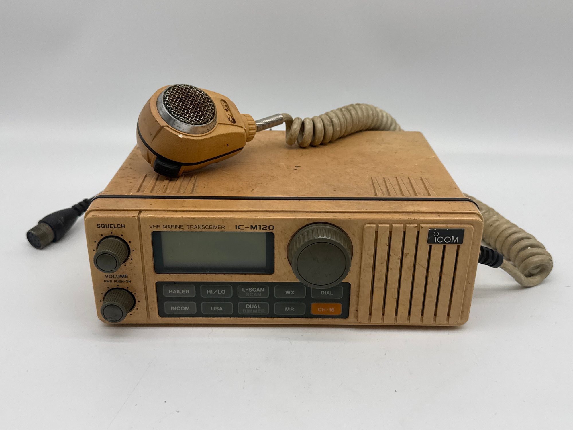 ICOM IC-M120 VHF Marine Transceiver With Microphone Vintage Boat Radio ...