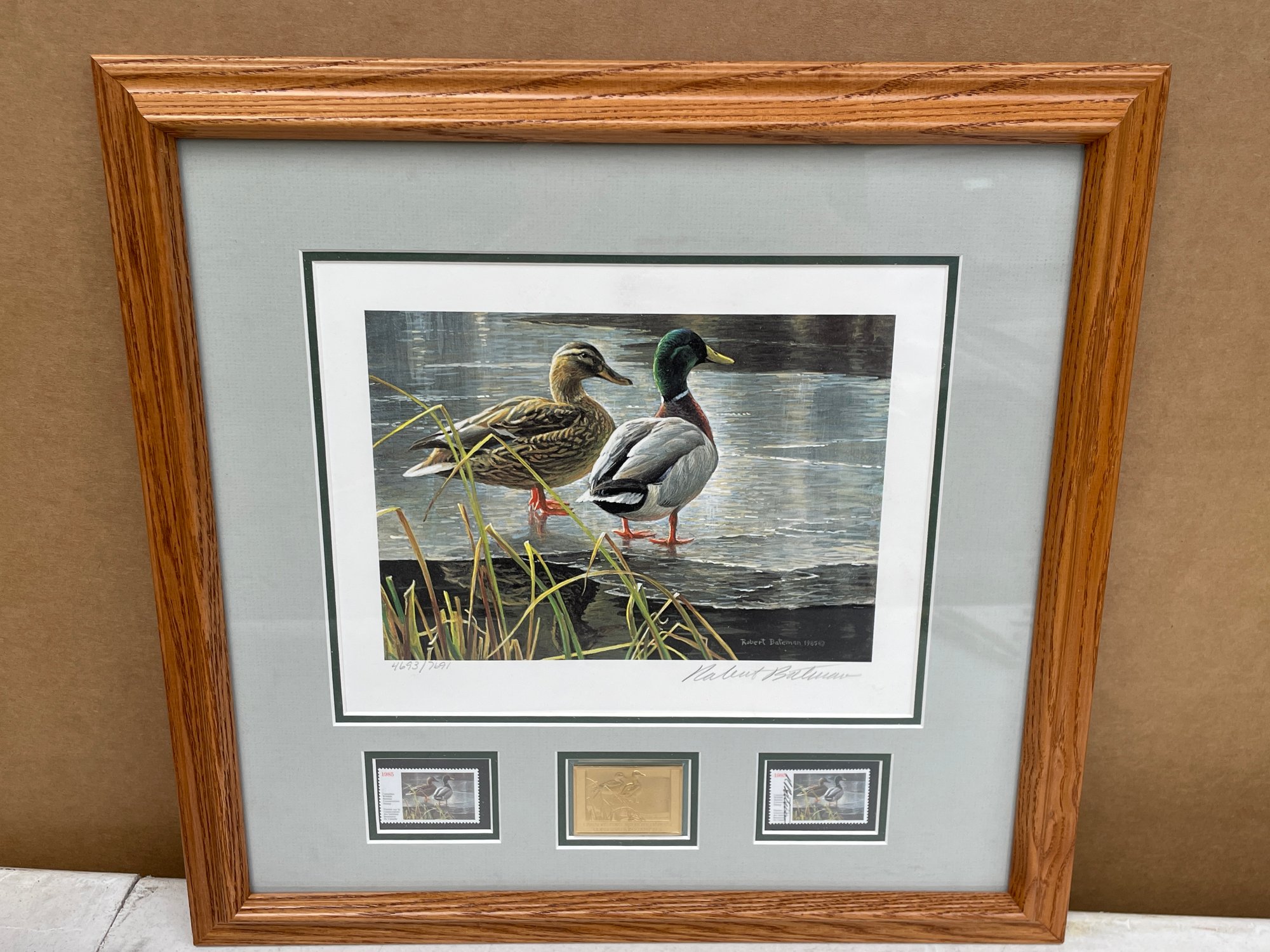 Robert Bateman "Mallard Pair Early Winter" 24K Gold Medallion Edition ...