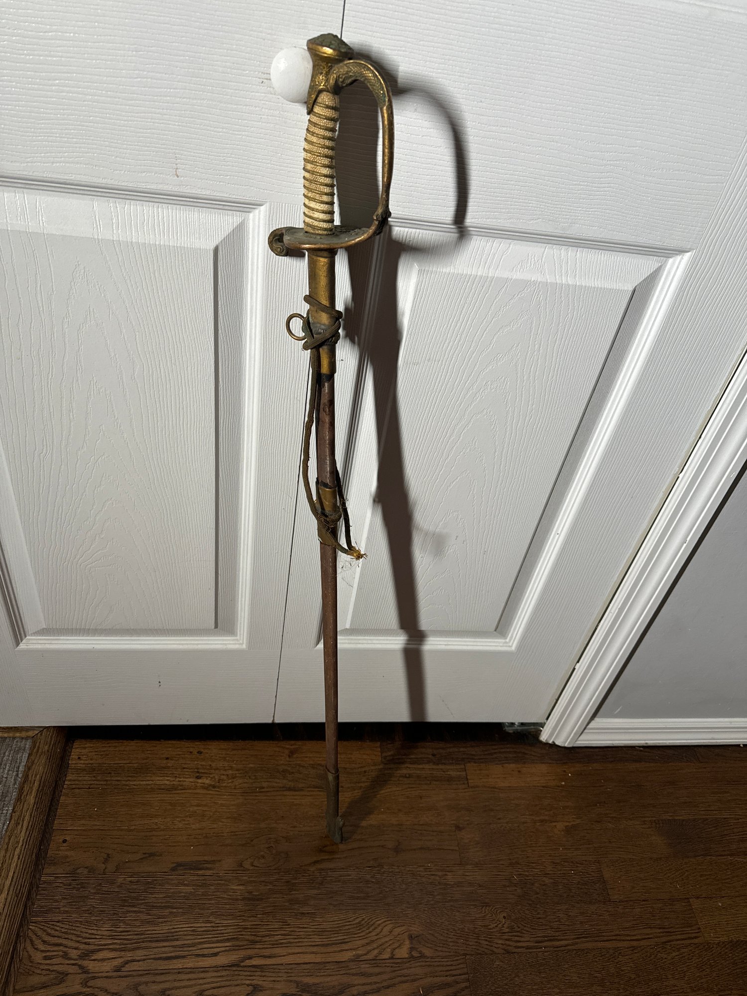 Antique Ceremonial Or Dress Sword Featuring Intricate Engravings On The ...