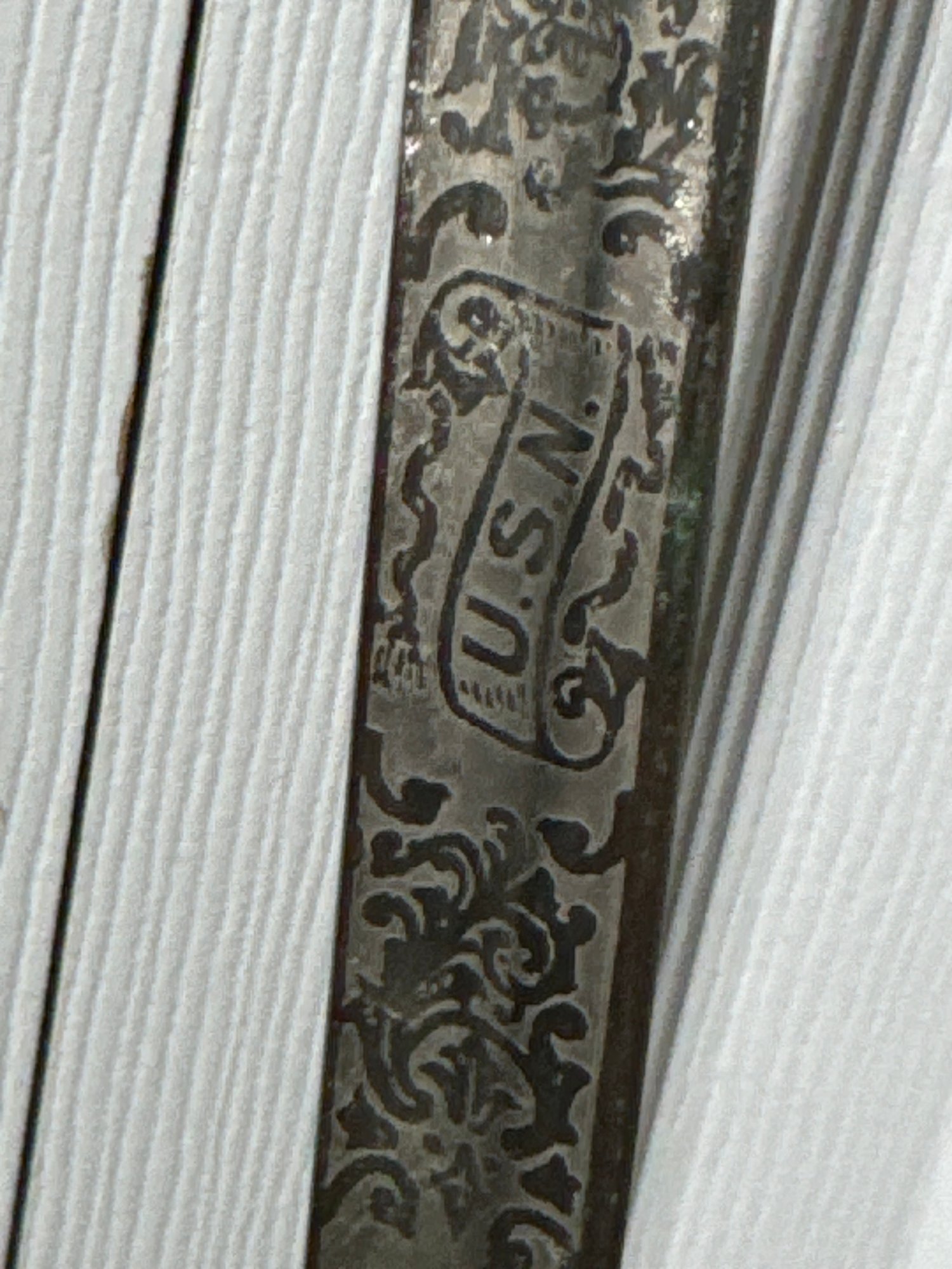 Antique Ceremonial Or Dress Sword Featuring Intricate Engravings On The ...