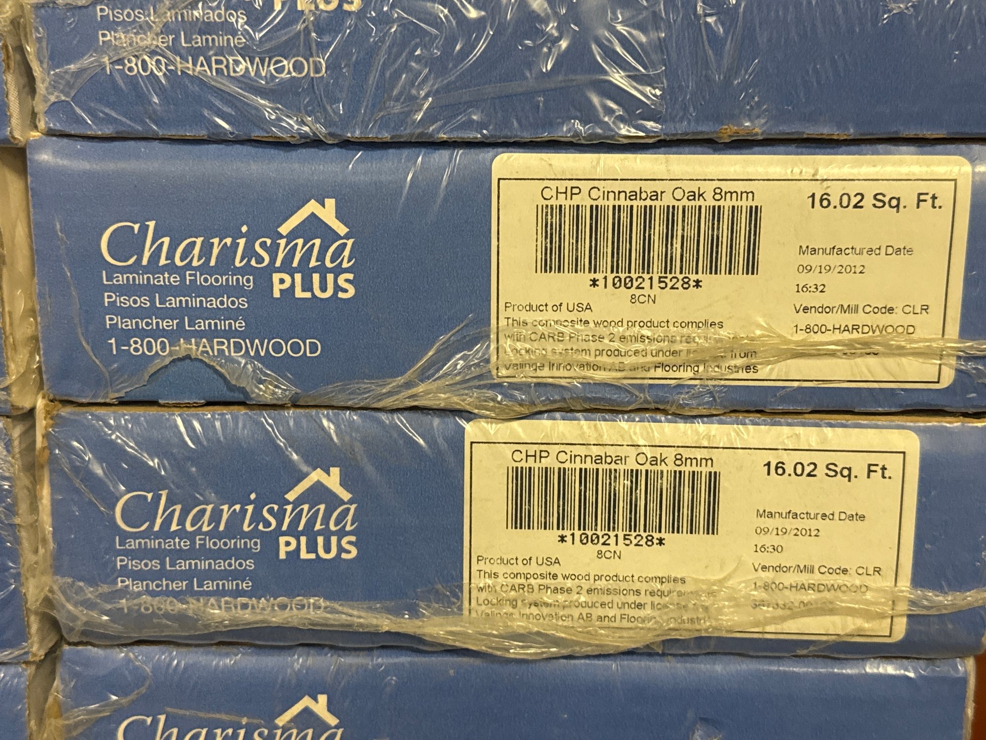 Charisma Plus Laminate Flooring Lot - CHP Cinnabar Oak 8mm - 29 Boxes ...
