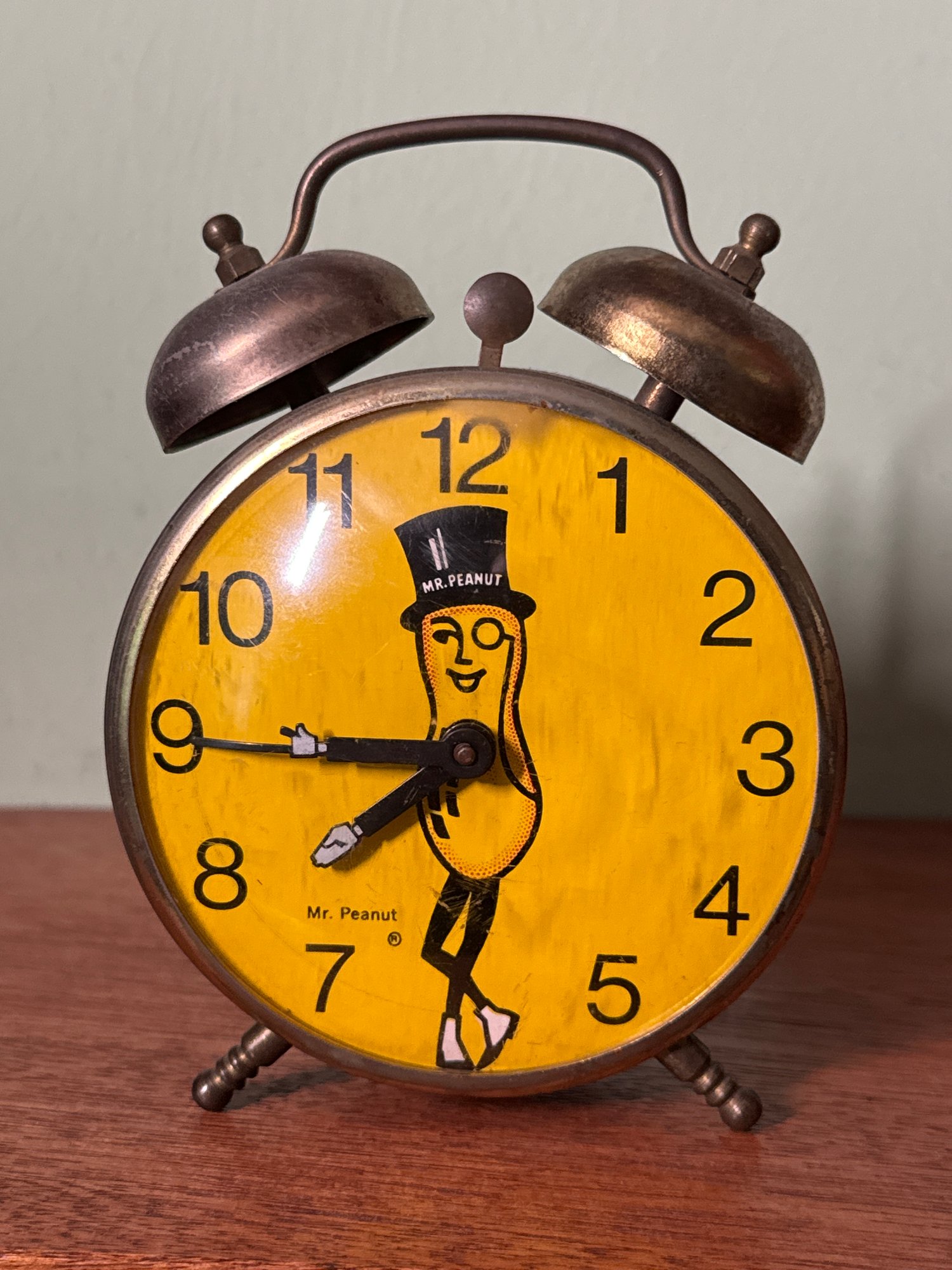 Rare Vintage Planters Mr Peanut 1960 Metal Alarm Clock - Working ...