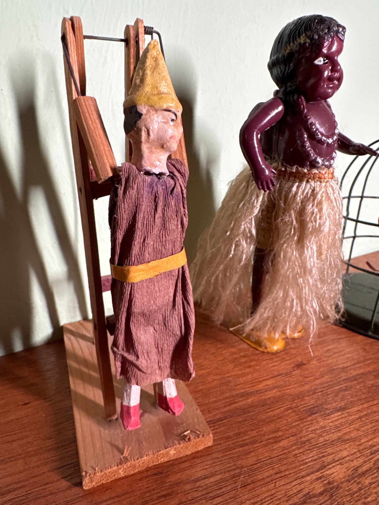 Lot Of Vintage And Antique Toys Hula Girl Wiggler, Folk Art Acrobat ...