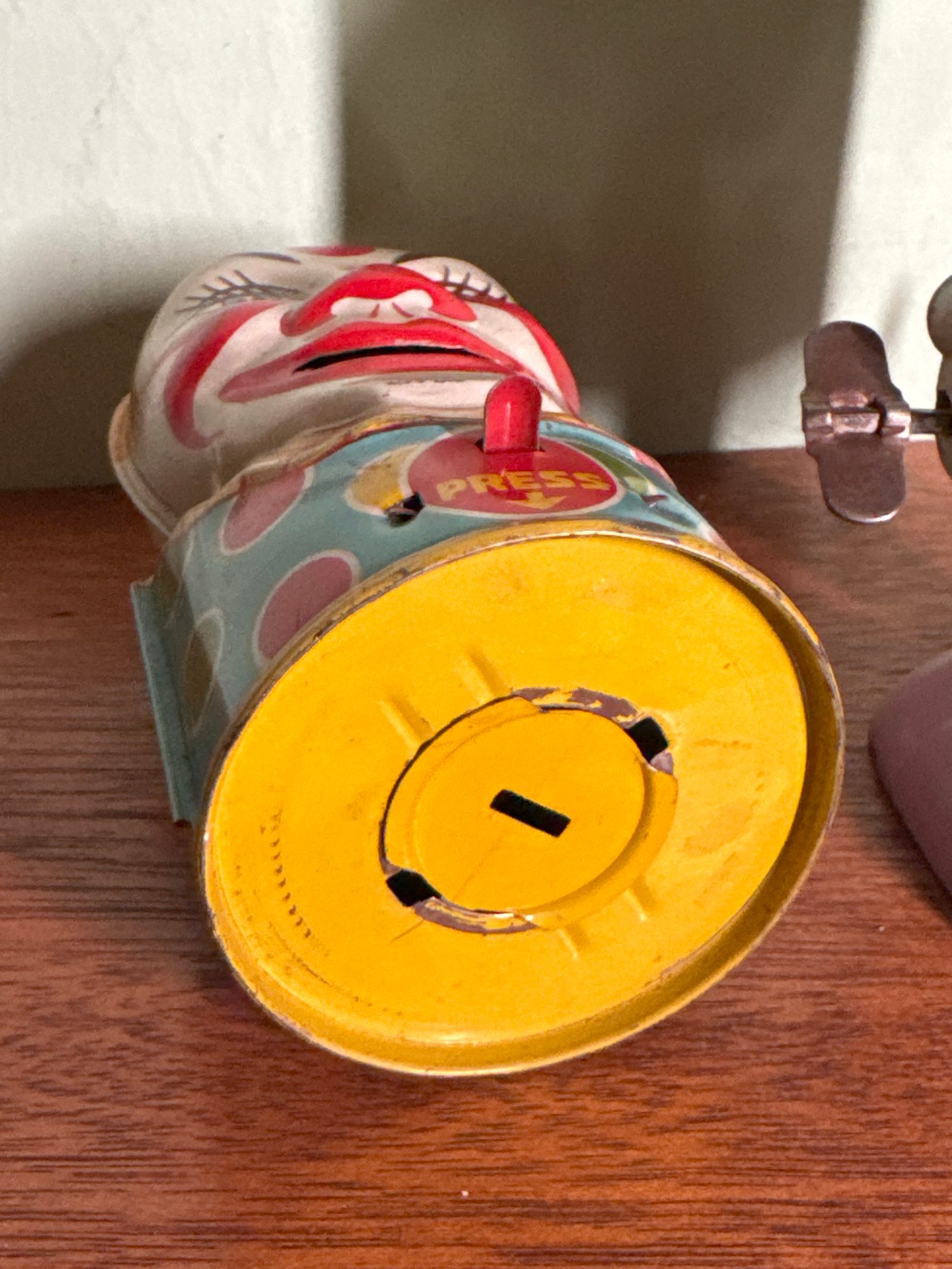 Antique J Chein - Tin Litho - Clown Bank Toy, Watch The Tongue, Marxie ...