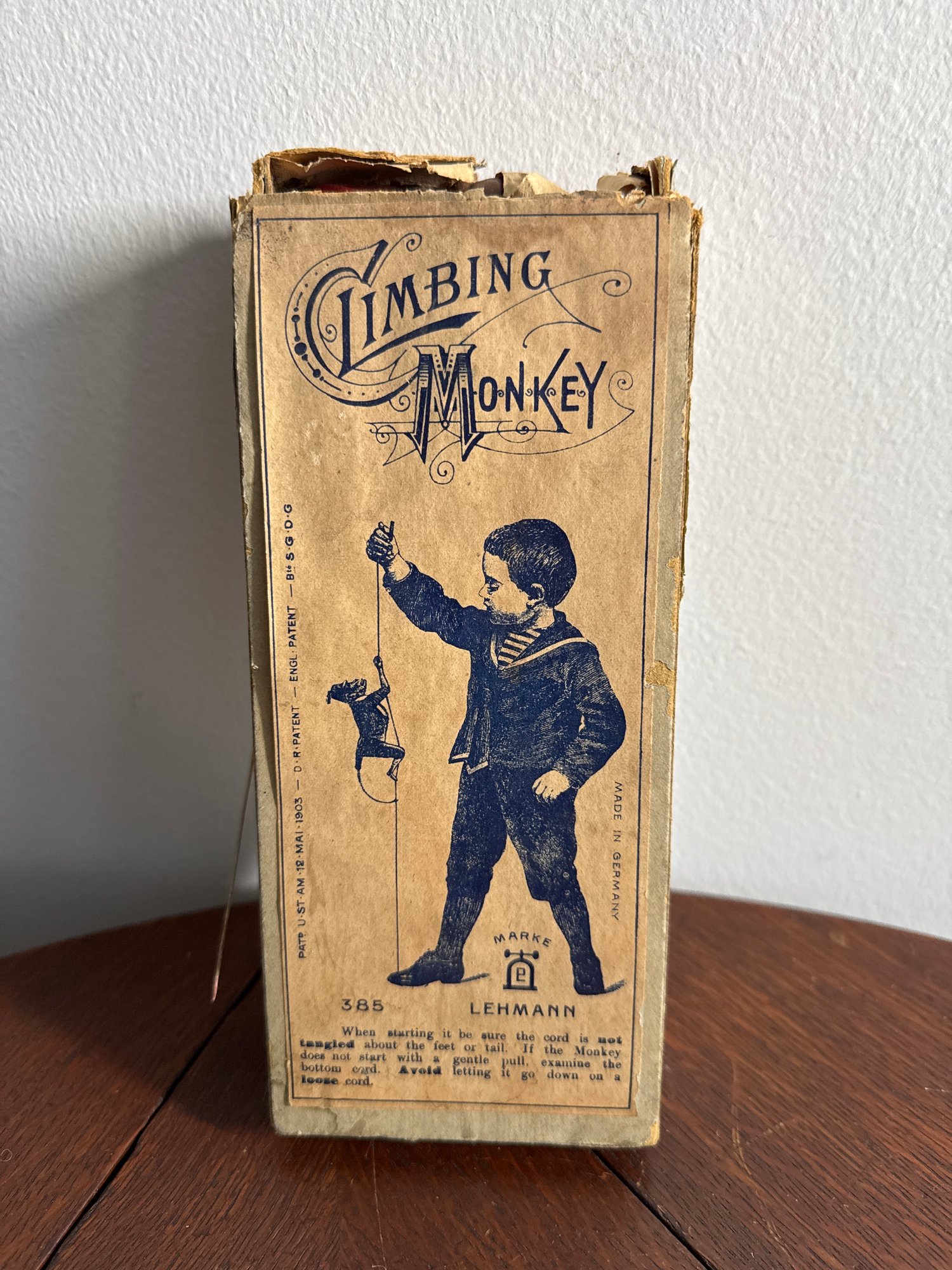1903 Lehmann German Tin Climbing Monkey In Original Box - Rare #14165 ...