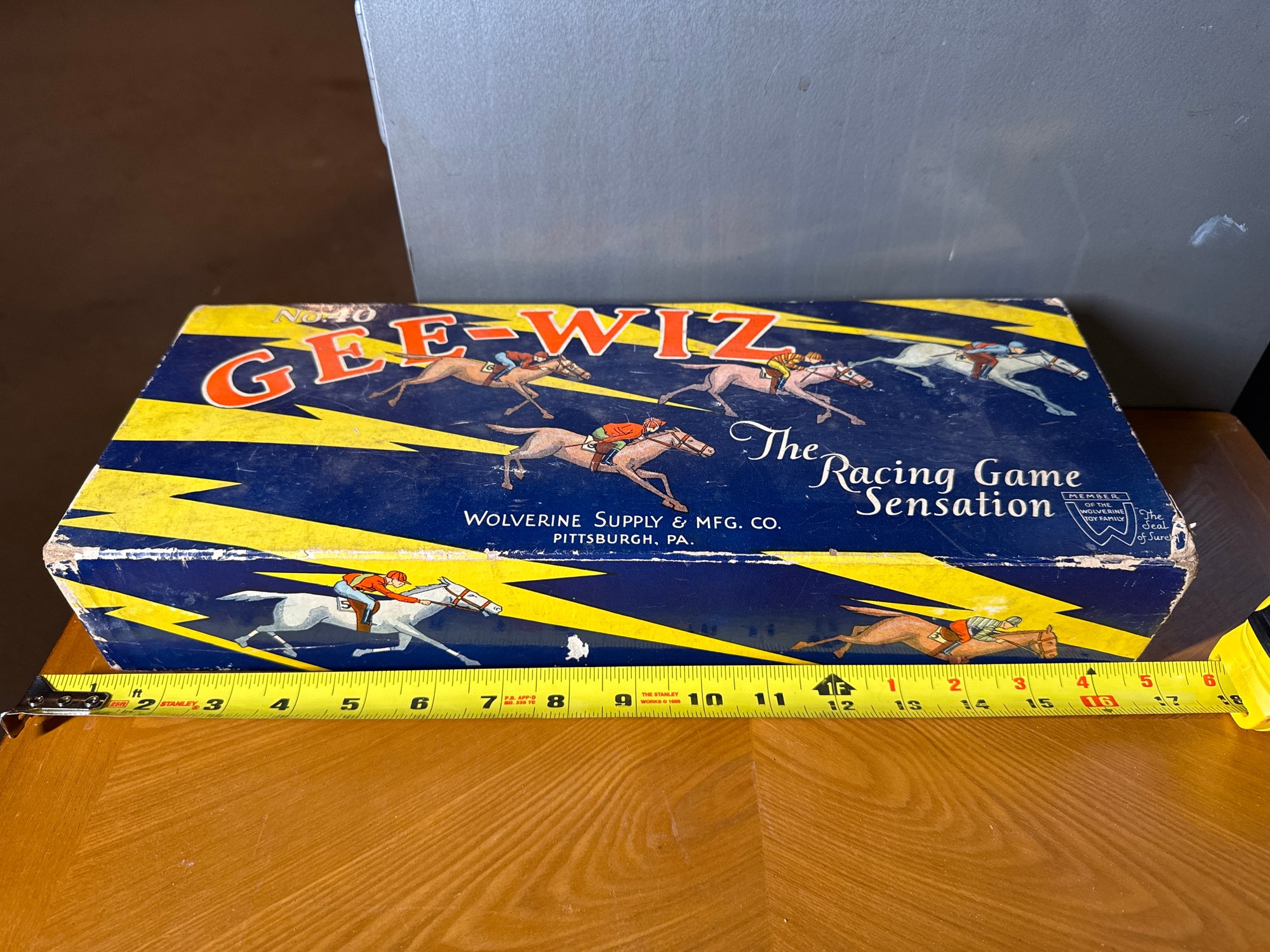Vintage 1930's Wolverine Gee-Wiz No 40 Tin Toy Horse Racing Game In ...