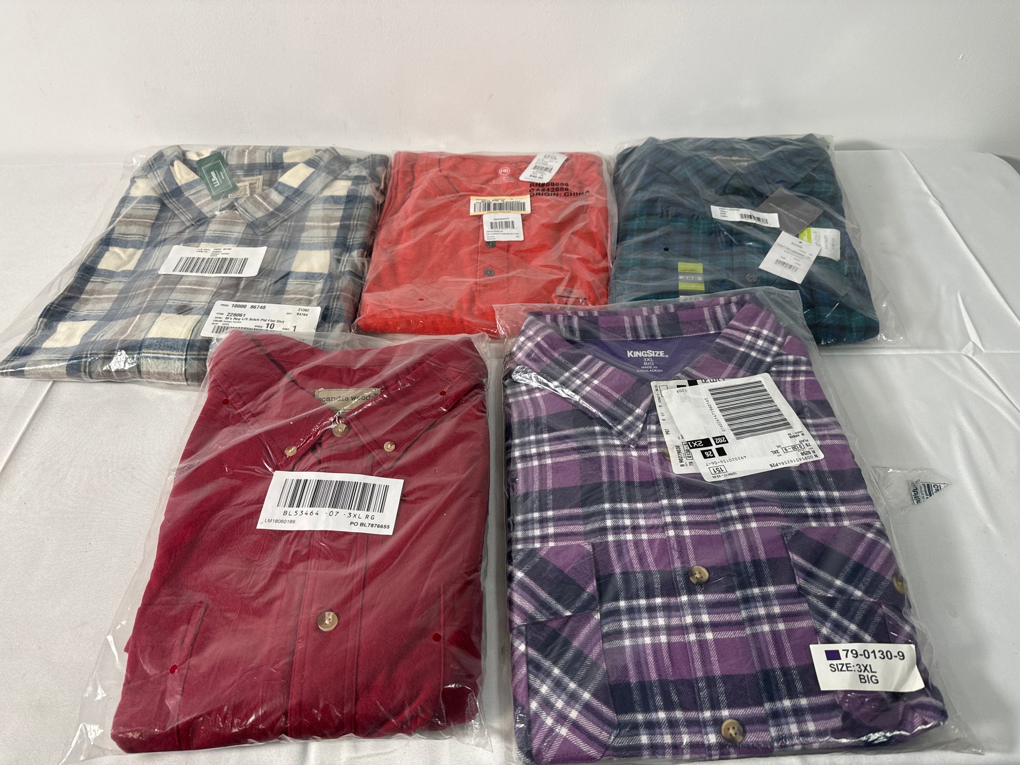 Men's Big & Tall Flannel & Casual Shirts Lot Of 5 (New In Packaging ...