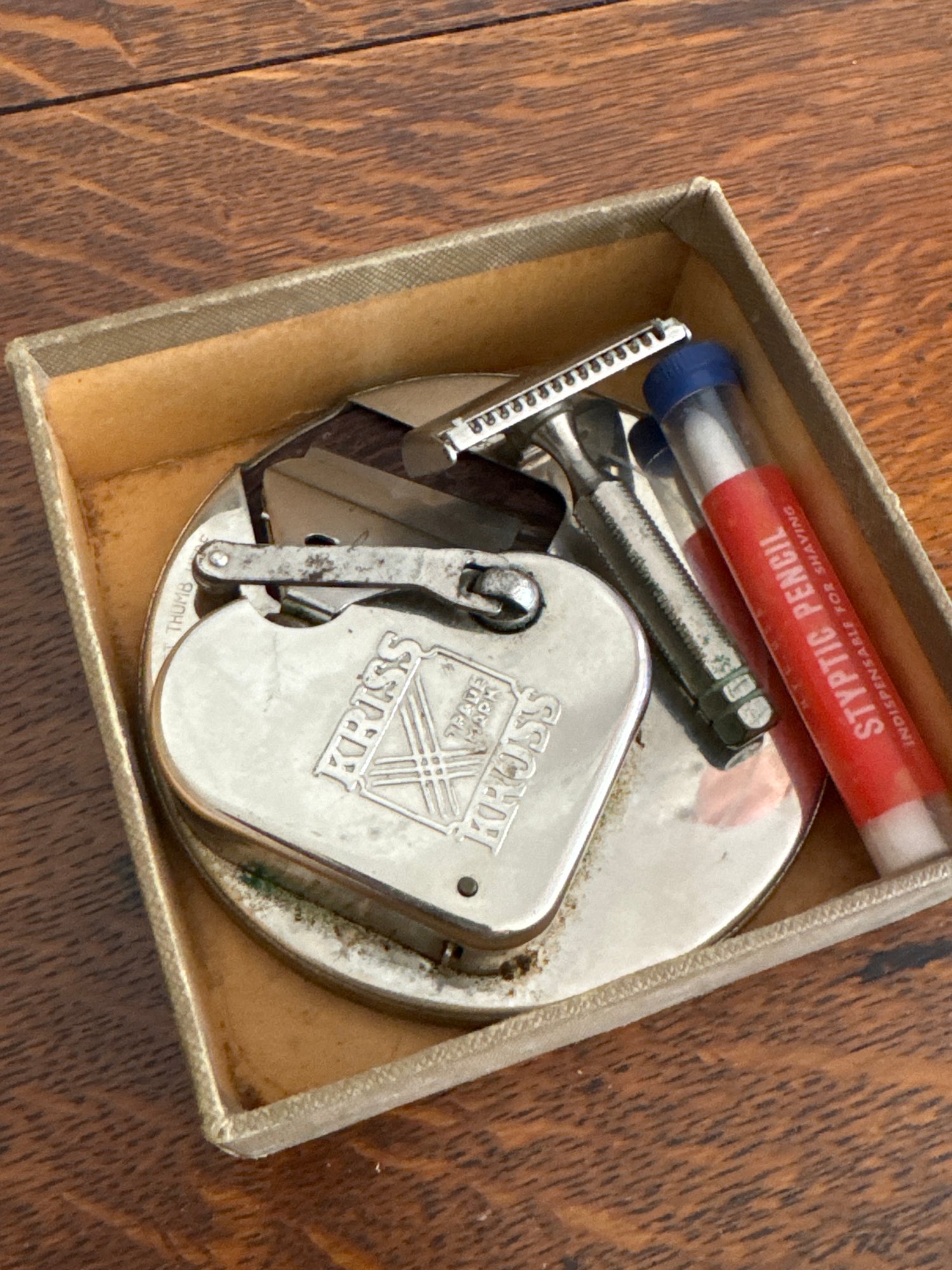 Vintage Safety Razors & Kriss Kross Razor Blade Sharpener With Styptic ...