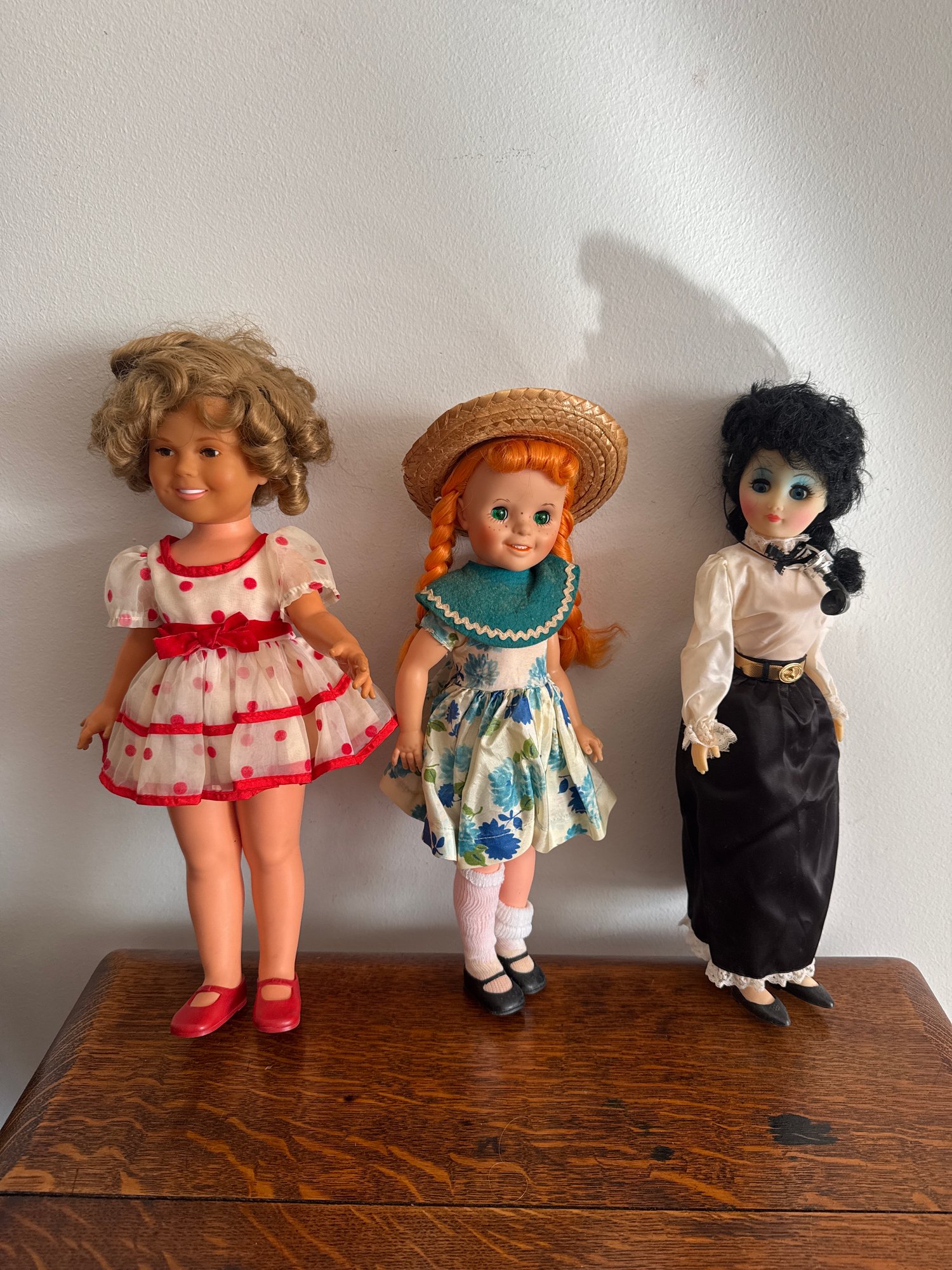 Trio Of Vintage Dolls: Ideal Shirley Temple, Mid-Century Redhead, & A&J ...