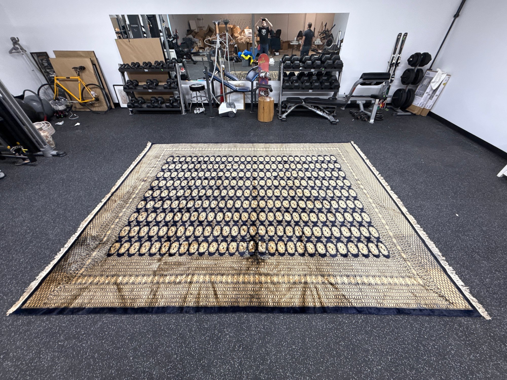 Bokhara Hand-Knotted Wool Rug Black Tribal Oriental Carpet #16725 ...
