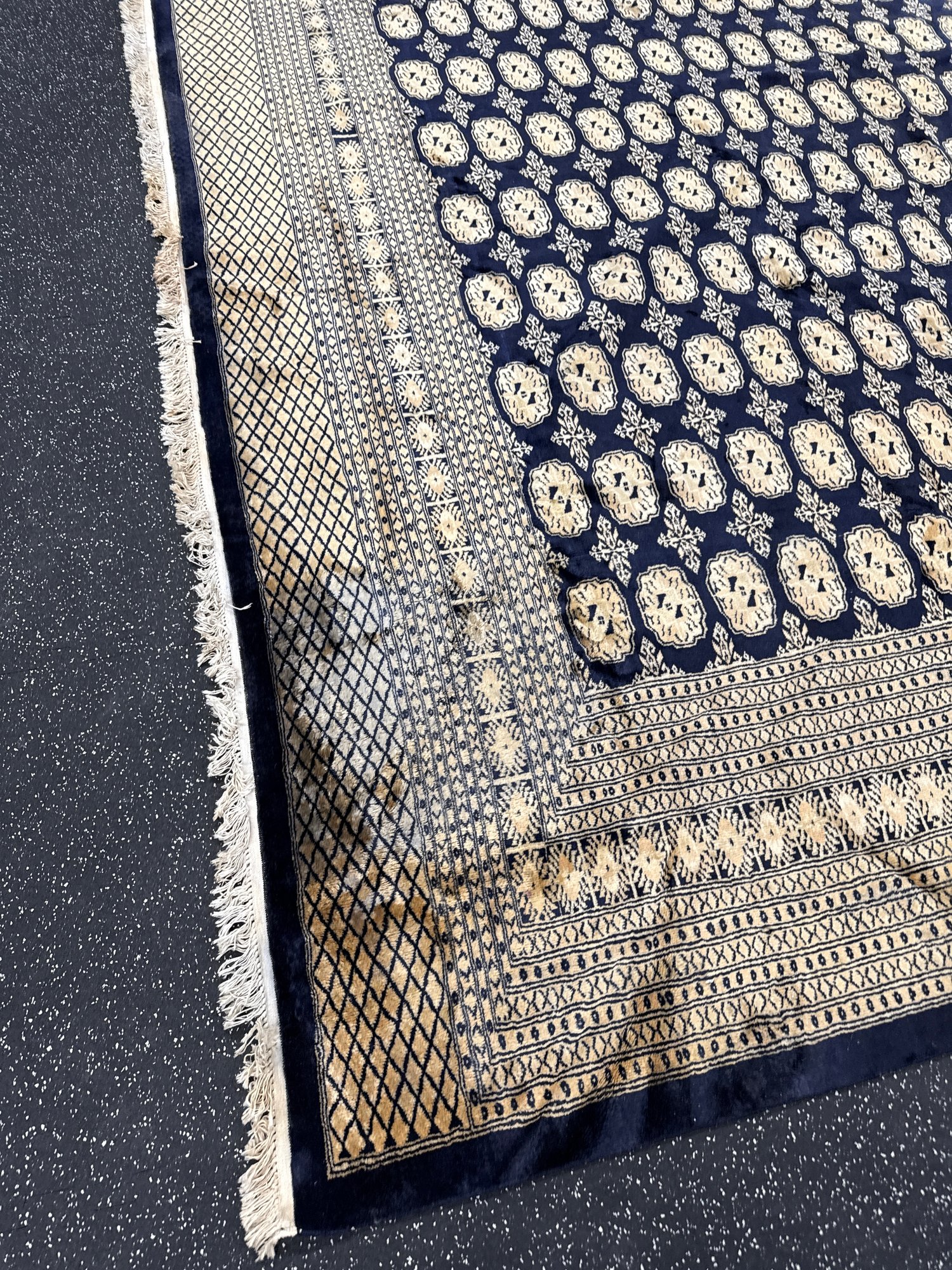 Bokhara Hand-Knotted Wool Rug Black Tribal Oriental Carpet #16725 ...