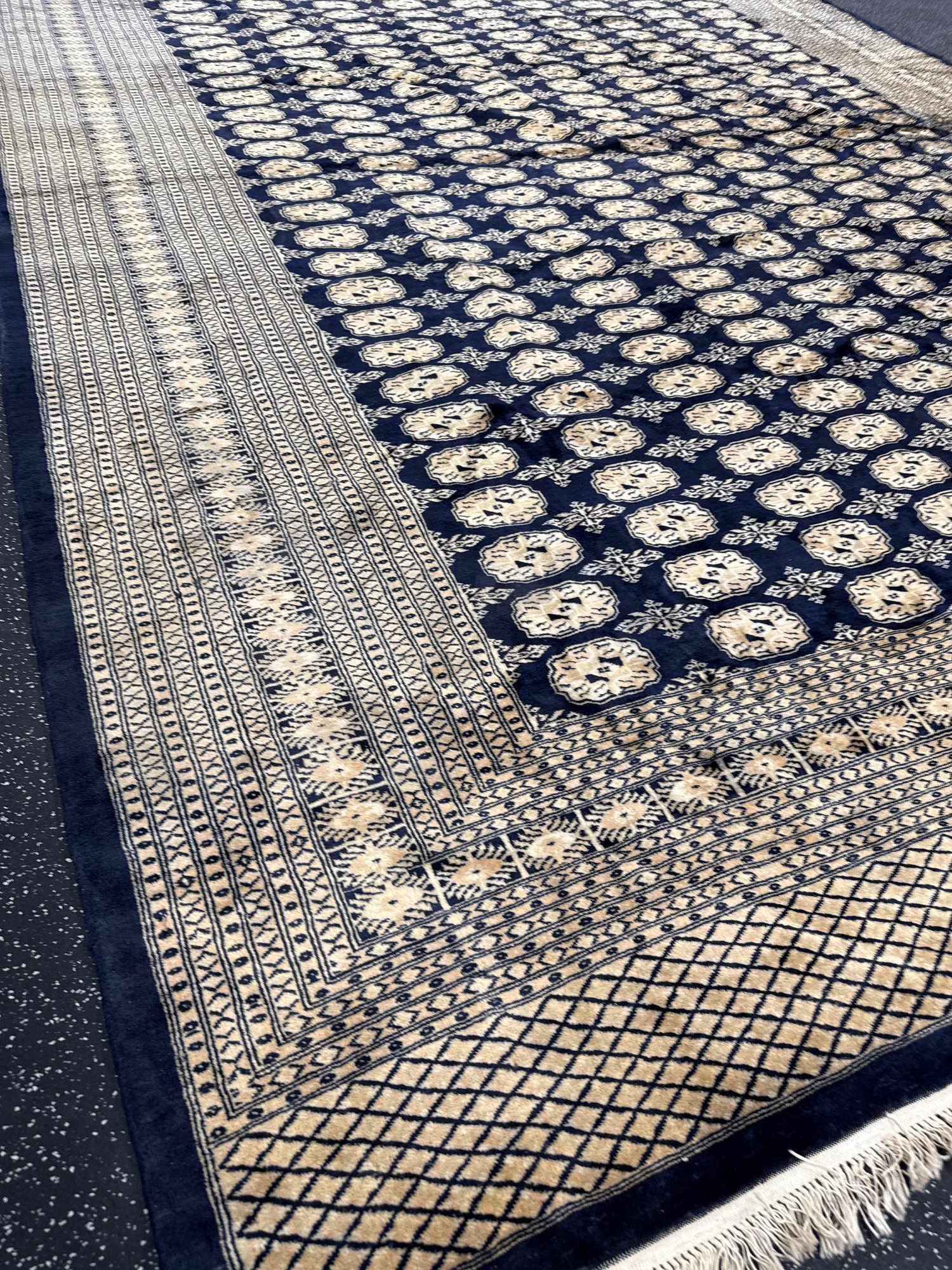 Bokhara Hand-Knotted Wool Rug Black Tribal Oriental Carpet #16725 ...