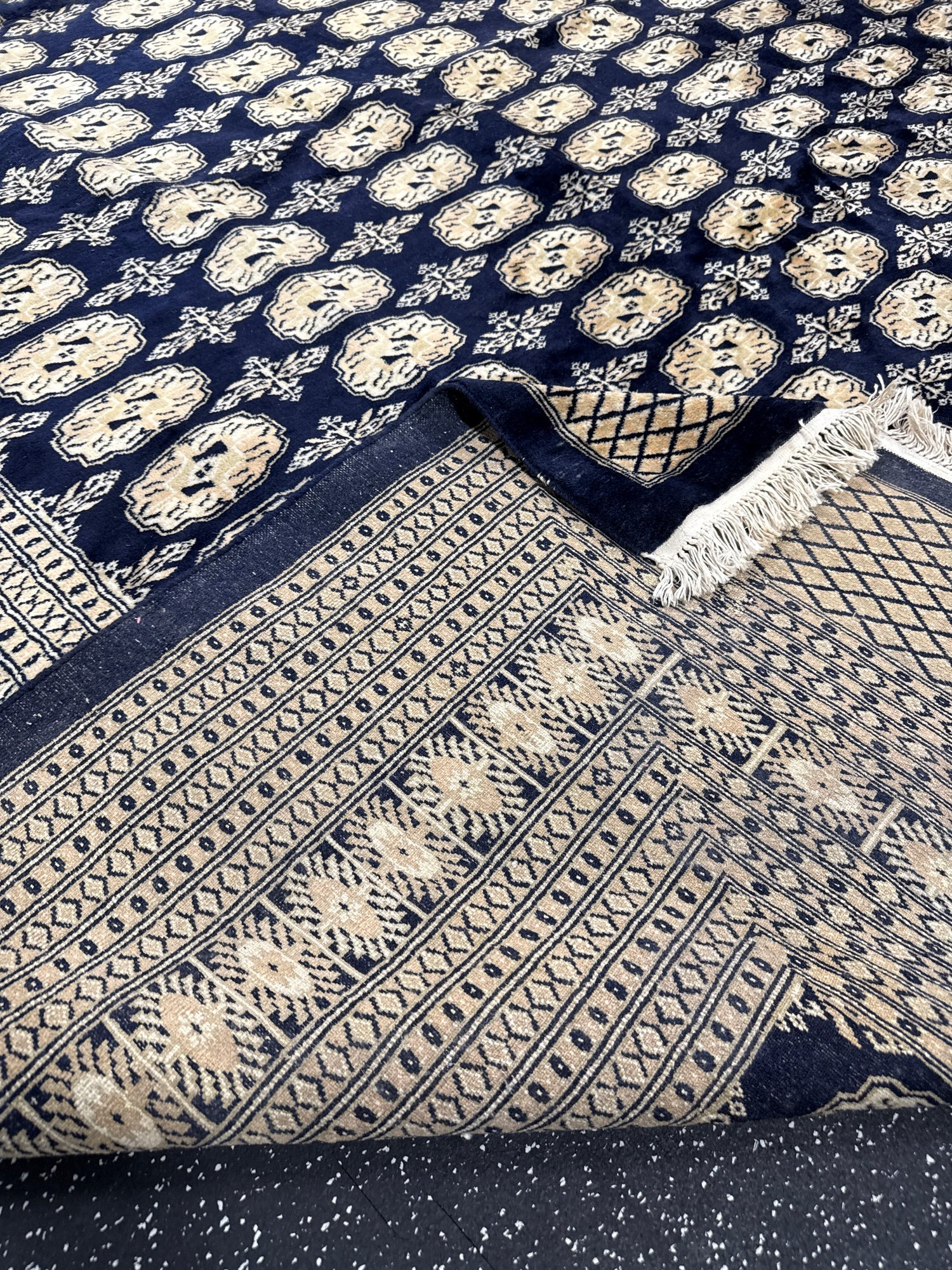 Bokhara Hand-Knotted Wool Rug Black Tribal Oriental Carpet #16725 ...