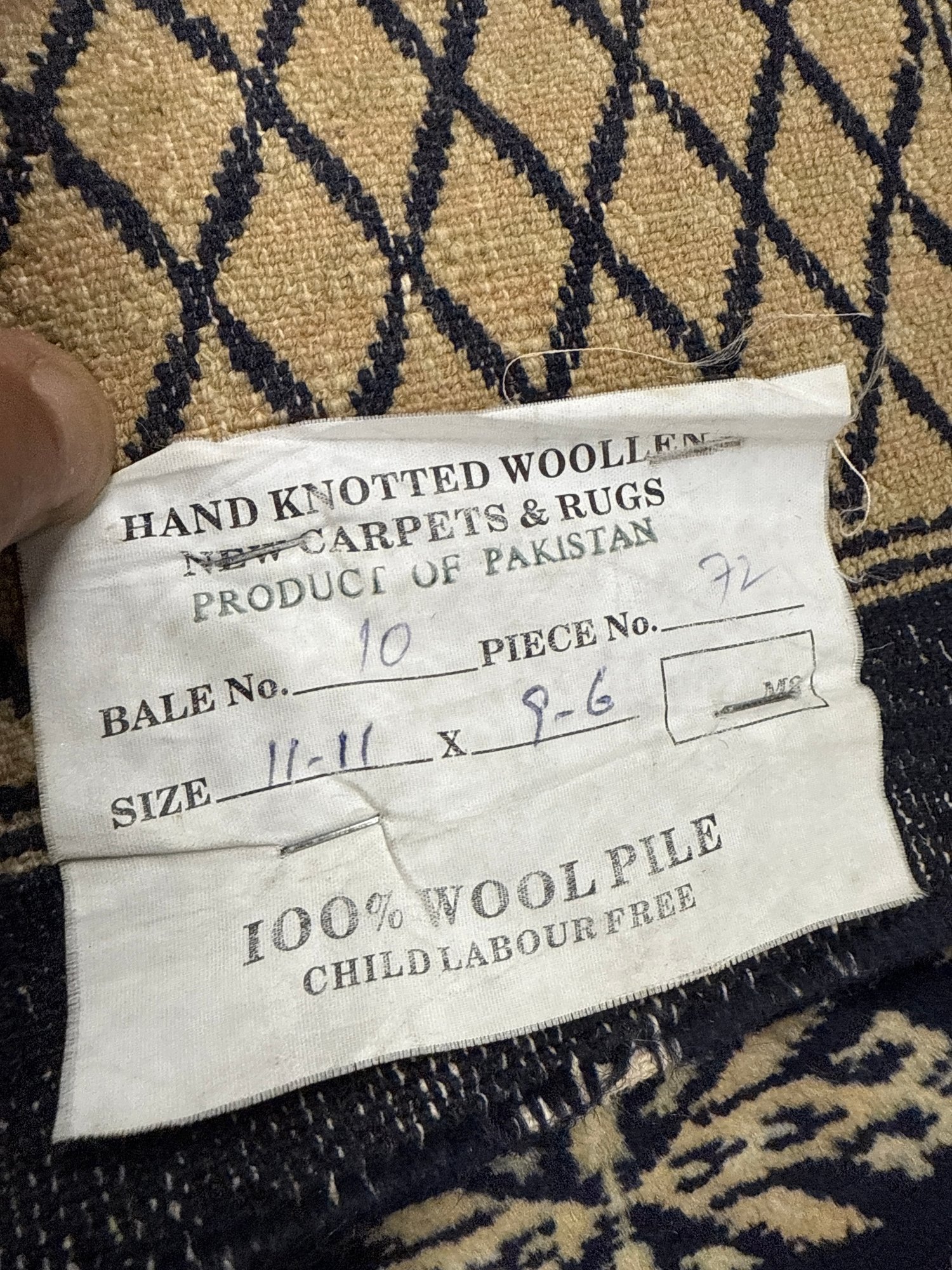 Bokhara Hand-Knotted Wool Rug Black Tribal Oriental Carpet #16725 ...