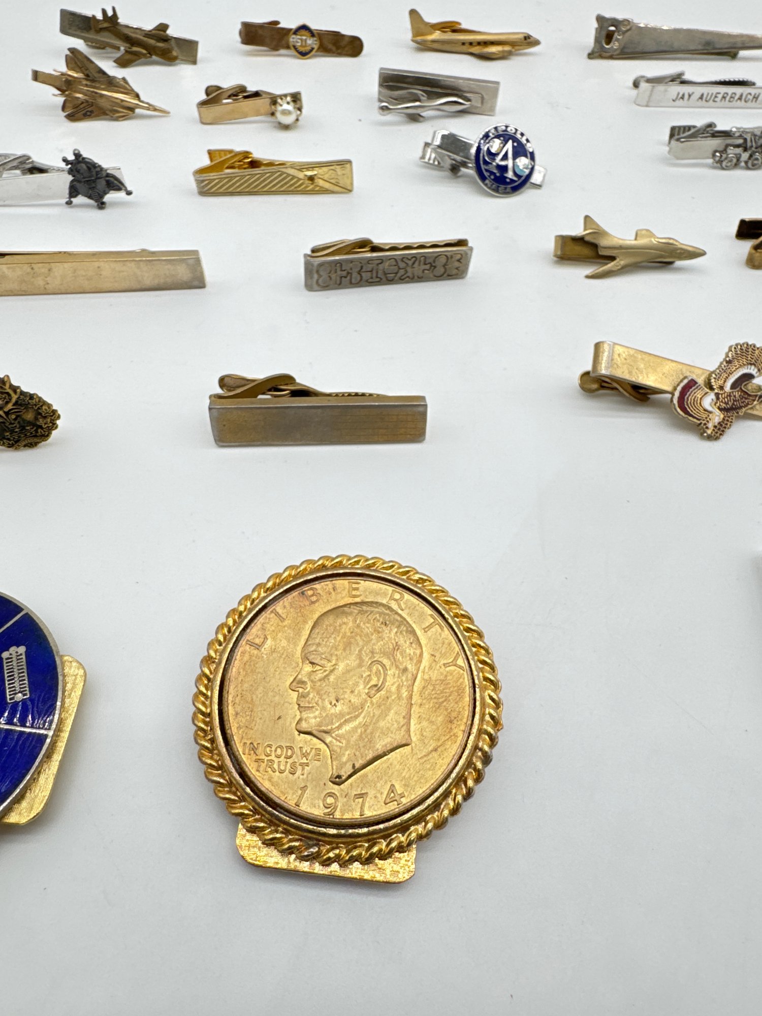 Vintage Tie Clips & Money Clips Aviation, Masonic, NASA, And Novelty ...
