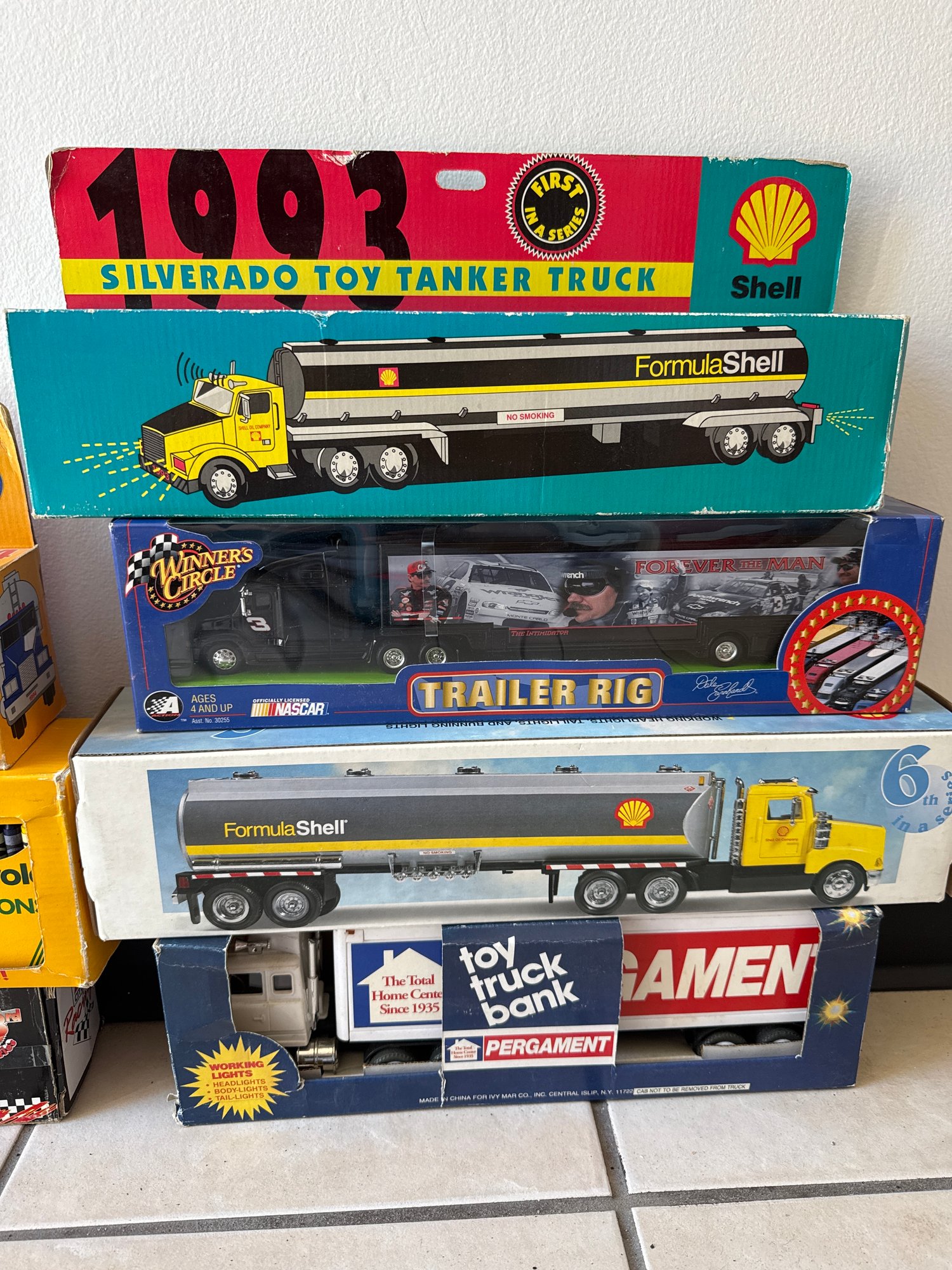 Vintage Collectible Toy Trucks In Original Boxes Sunoco, Shell, Crayola ...