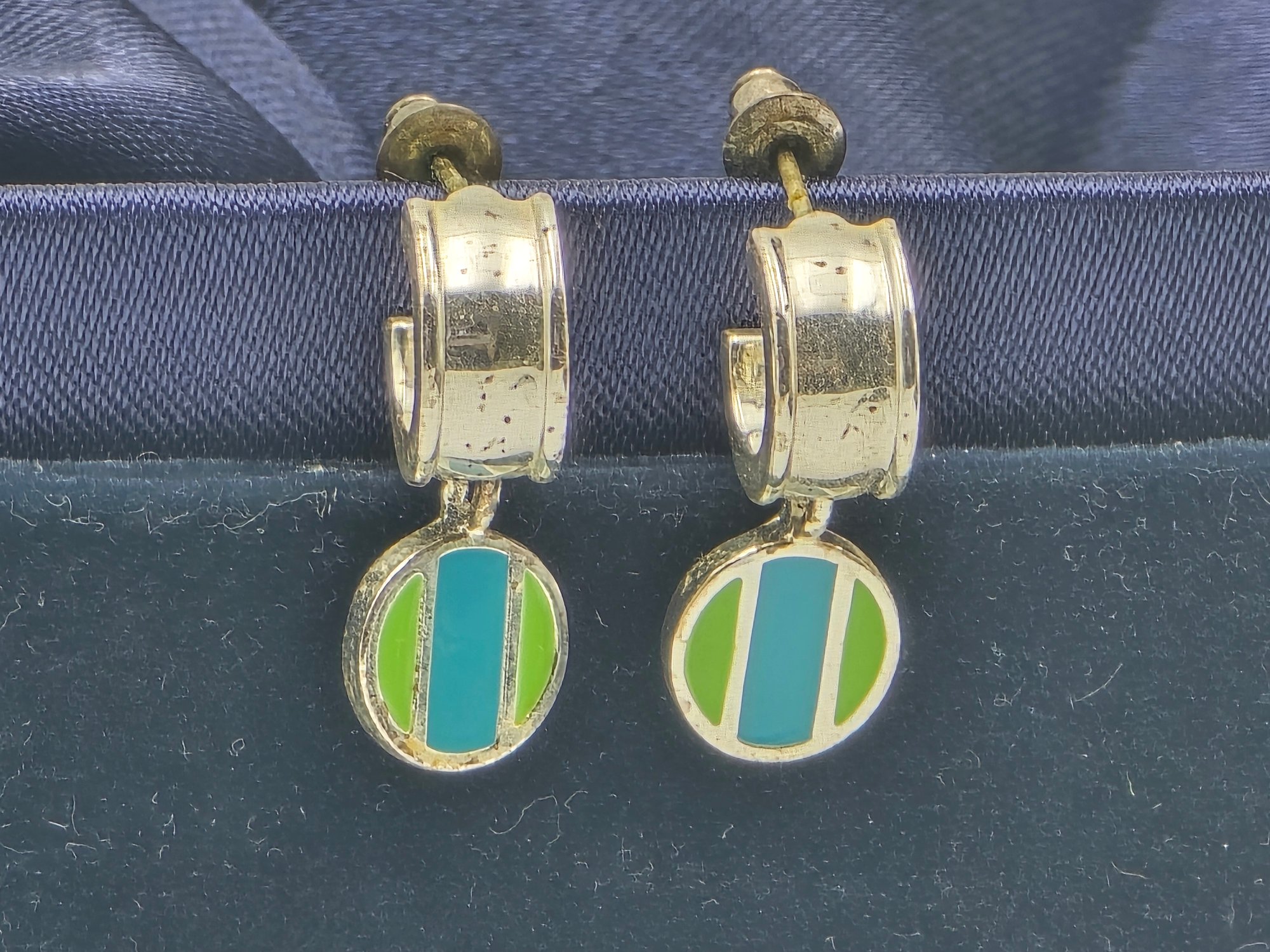 Item 213 Ralph Lauren RLL Gold-Tone Logo Earrings - Designer Fashion ...