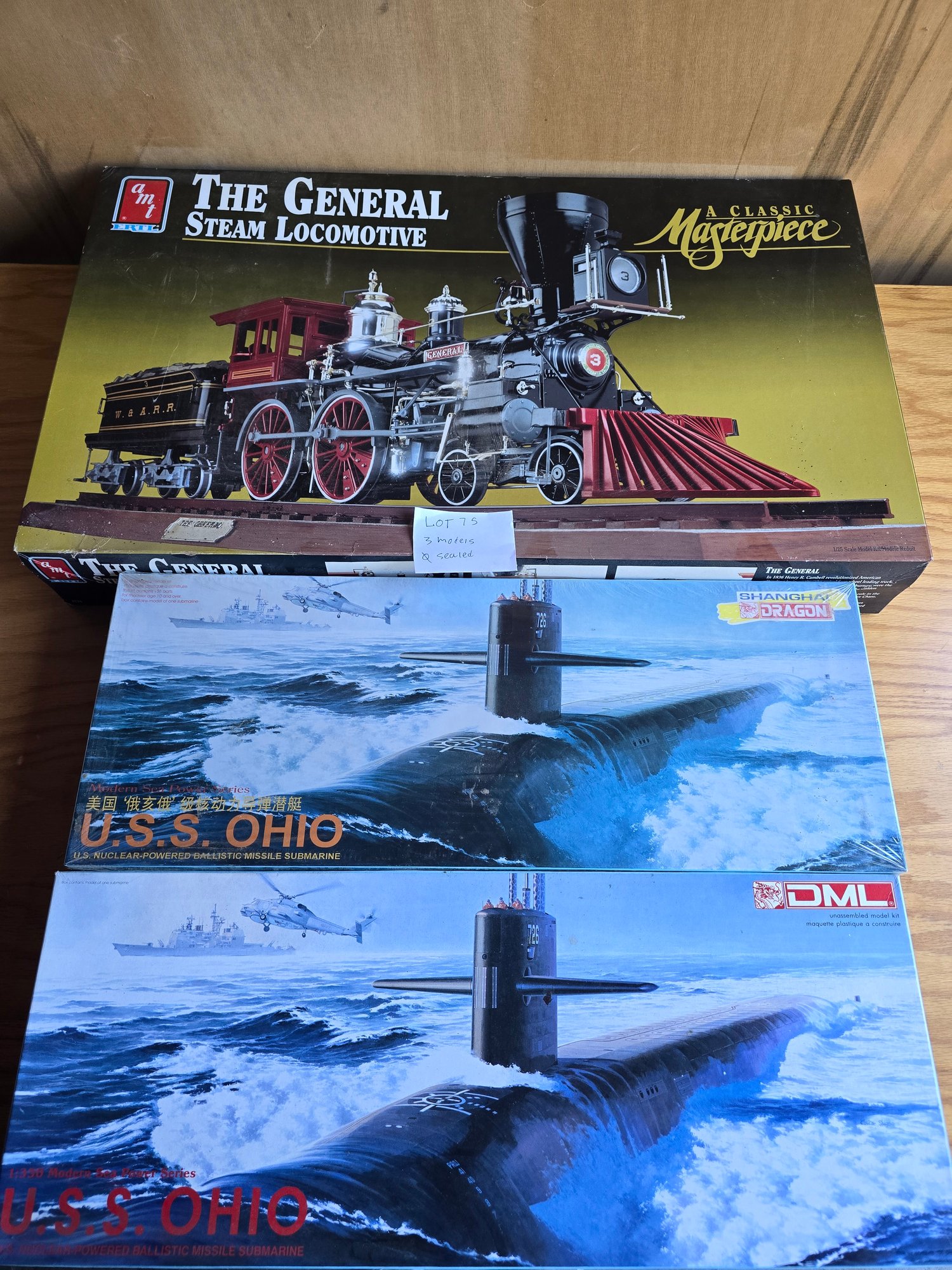Collection Of Three Unsealed Model Kits: Trains And Naval Models- The ...