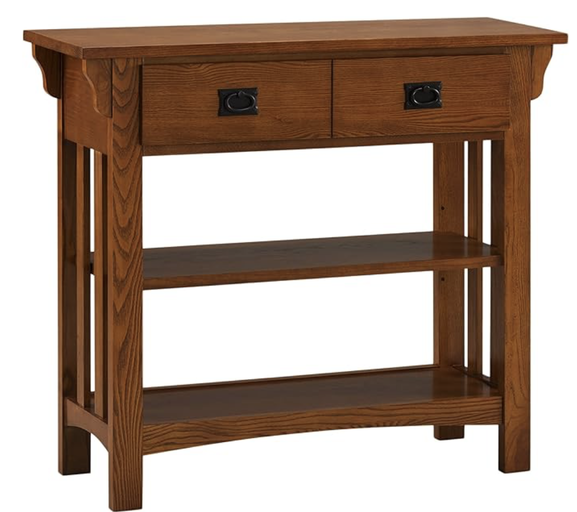 (NEW) Leick Home 8261 Mission Bookcase Console Table With Drawers, Made ...