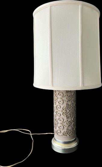 Elegant Scroll Design Table Lamp Base & Cream Shade - 28Hx13W #62807 ...