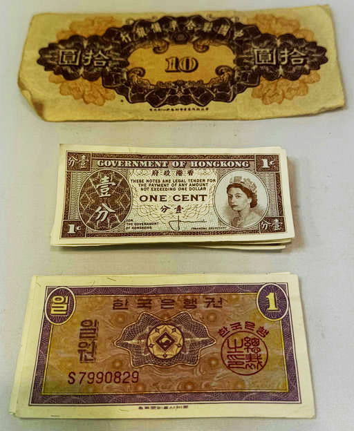 Asian Banknote Collection Includes Banknotes From Korea, China, And ...