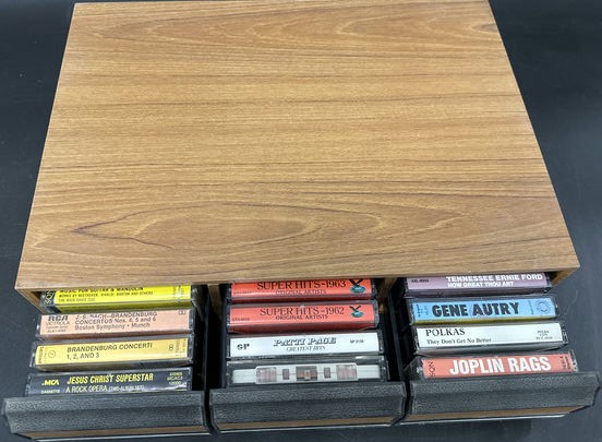 Audio Cassette Tape Holder With Lots Of Cassettes #65932 | Auctionninja.com