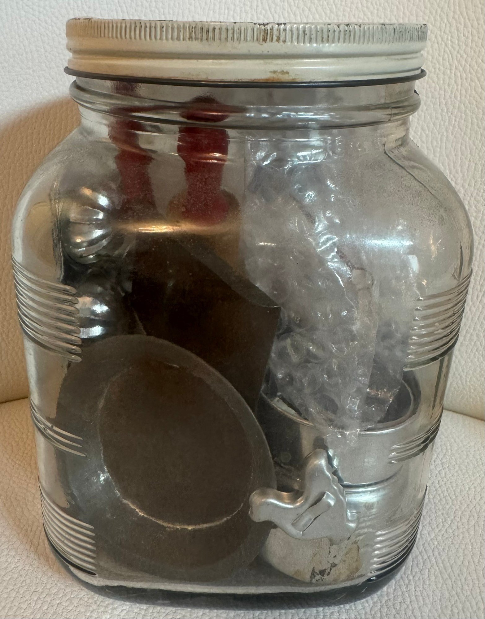 Vintage Glass Jar With Child's Baking Toys - Many Pieces Very Old ...