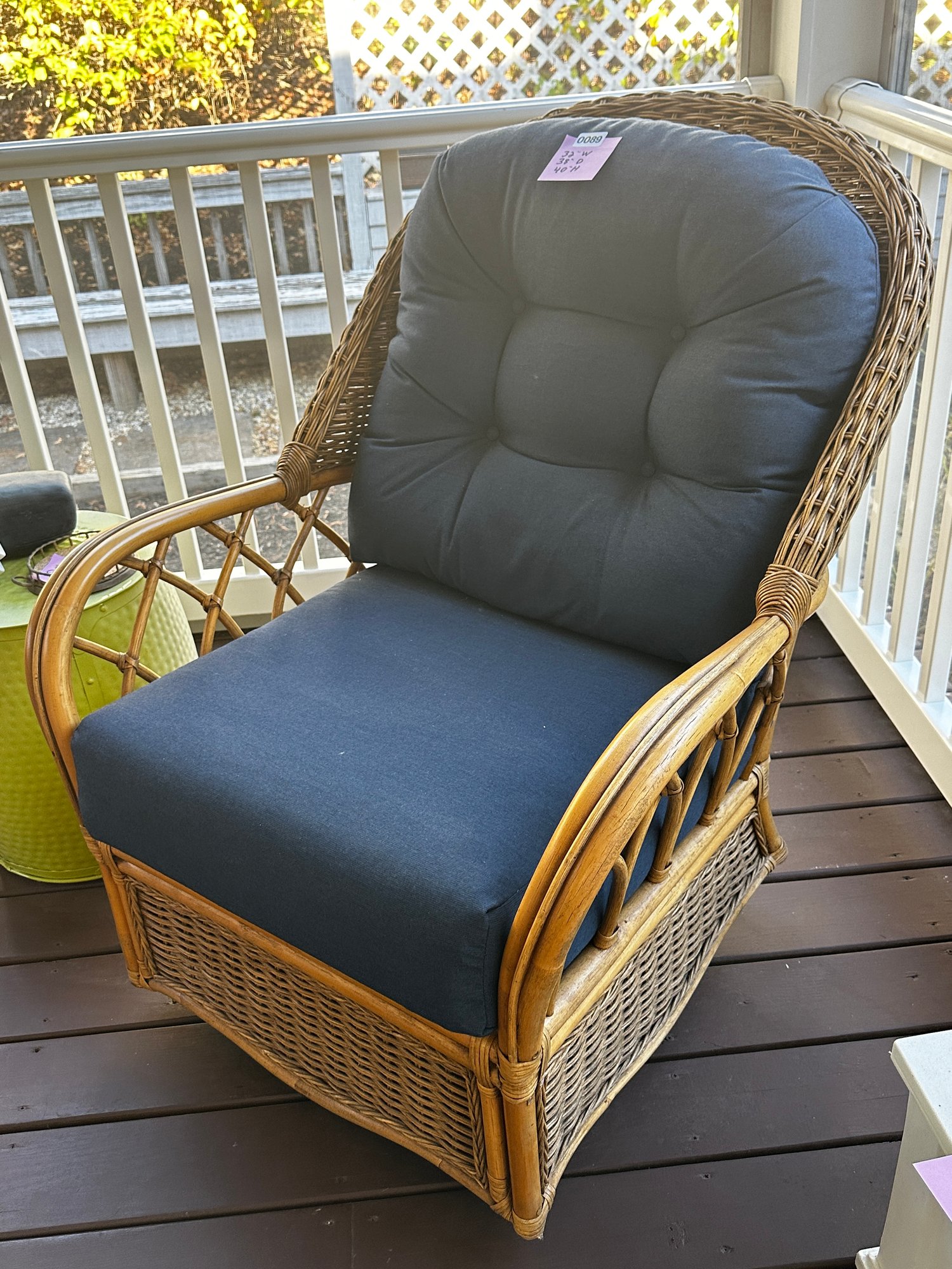 089 - SWIVEL ROCKER FROM BRAXTON CULLER - CUSTOM SUNBRELLA FABRIC ...