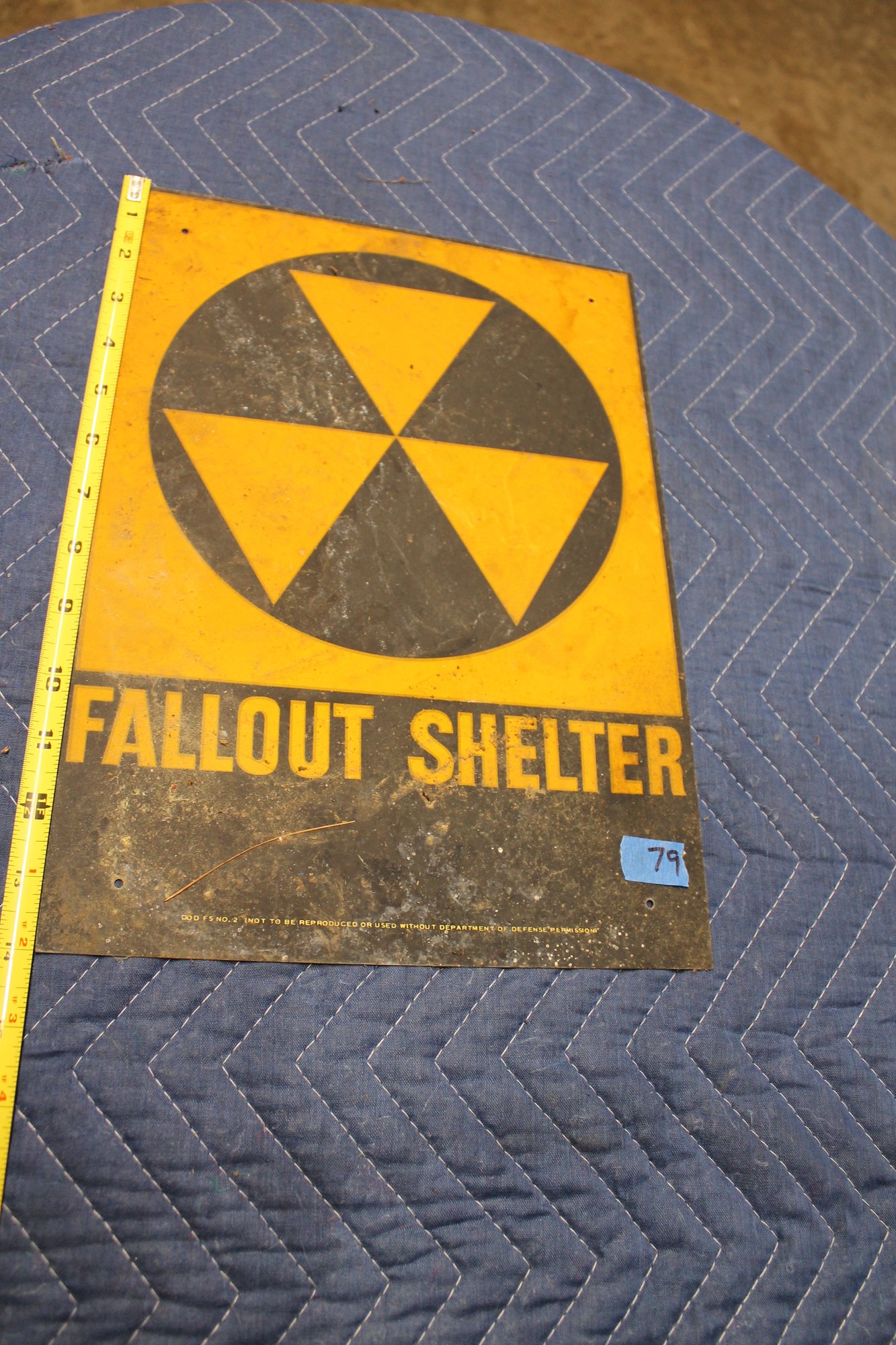 79 ~ DEPT DEFENSE FALLOUT SHELTER SIGN 1960S? #21099 | Auctionninja.com