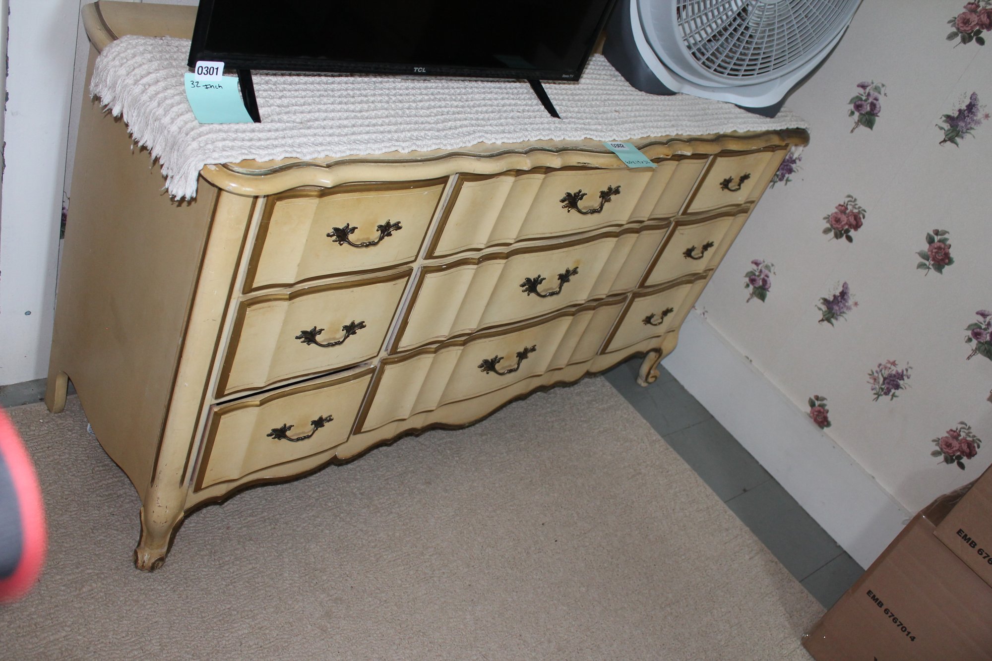 302 ~ FRENCH PROVINCIAL LONG DRESSER #21257 | Auctionninja.com