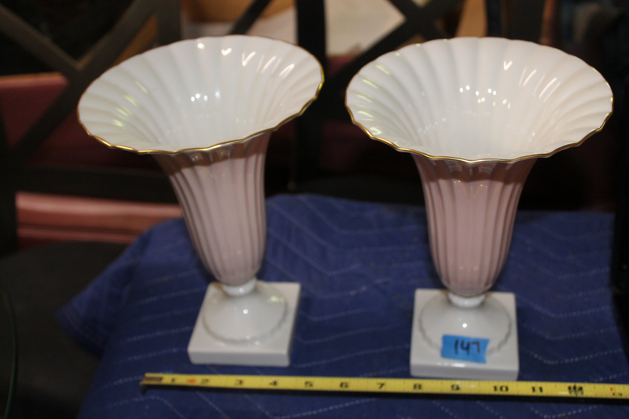 147 ~ PAIR 9 INCH LENOX VASES #21862 | Auctionninja.com