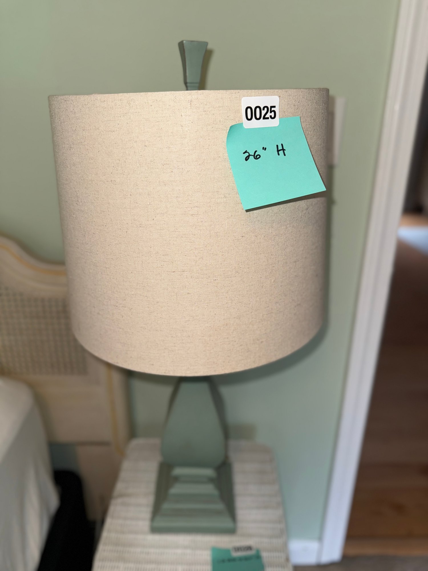 025 - MODERN GREEN LAMP 26 HEIGHT WITH NEUTRAL SHADE #25732 ...