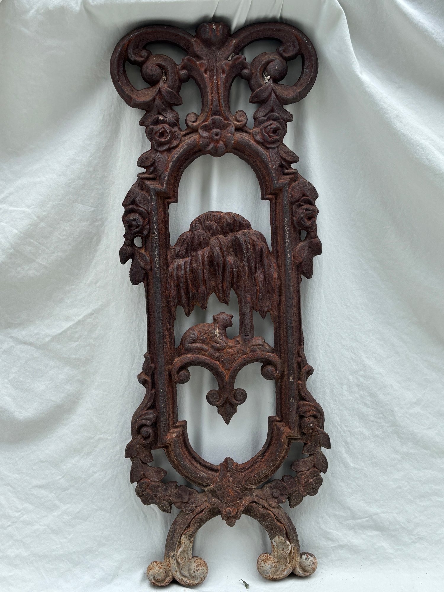Antique Victorian Weeping Willow Iron Gate Panel #17408 | Auctionninja.com