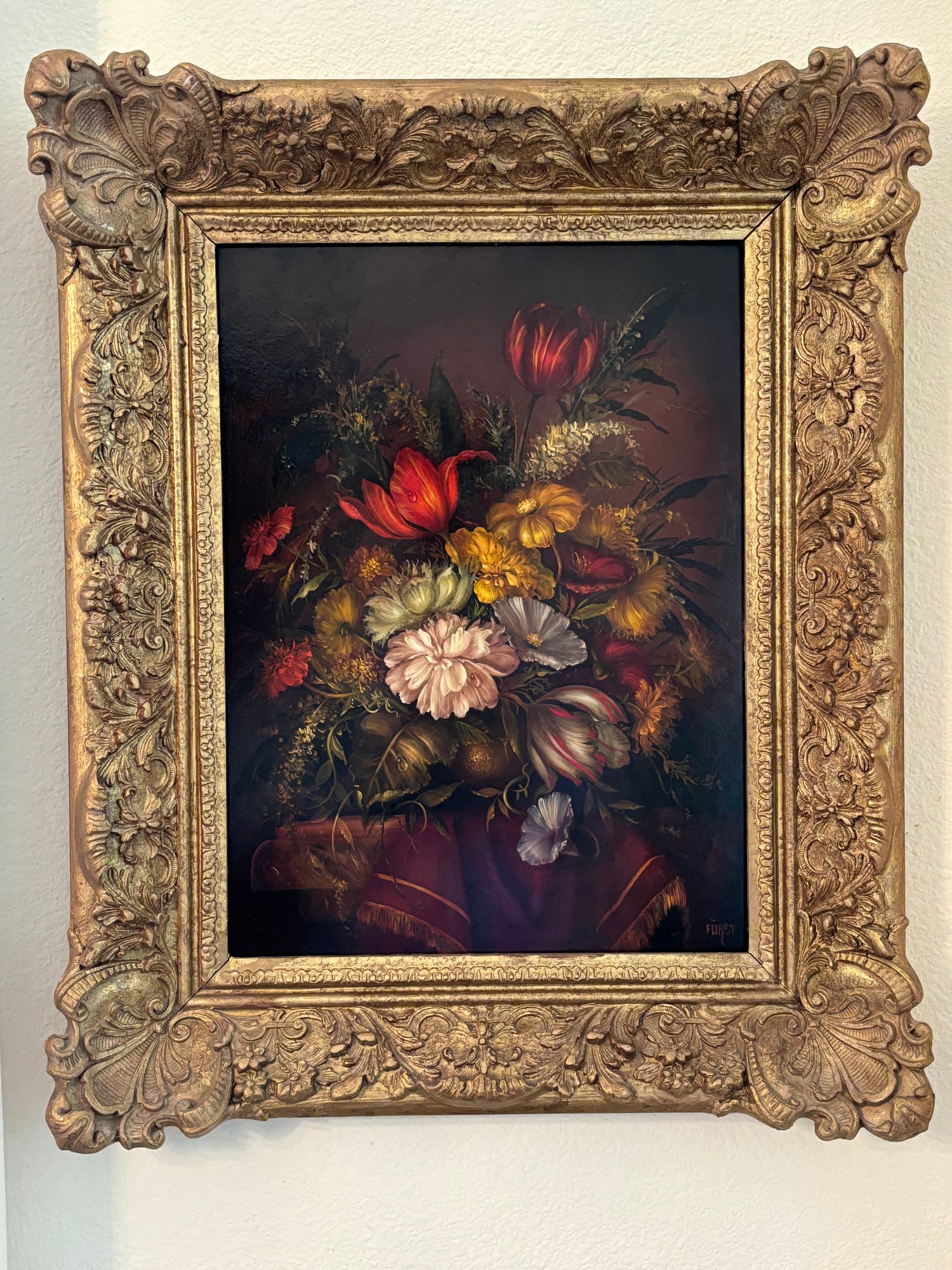 Original Joseph Furst Floral Still Life Painting #13784 | Auctionninja.com