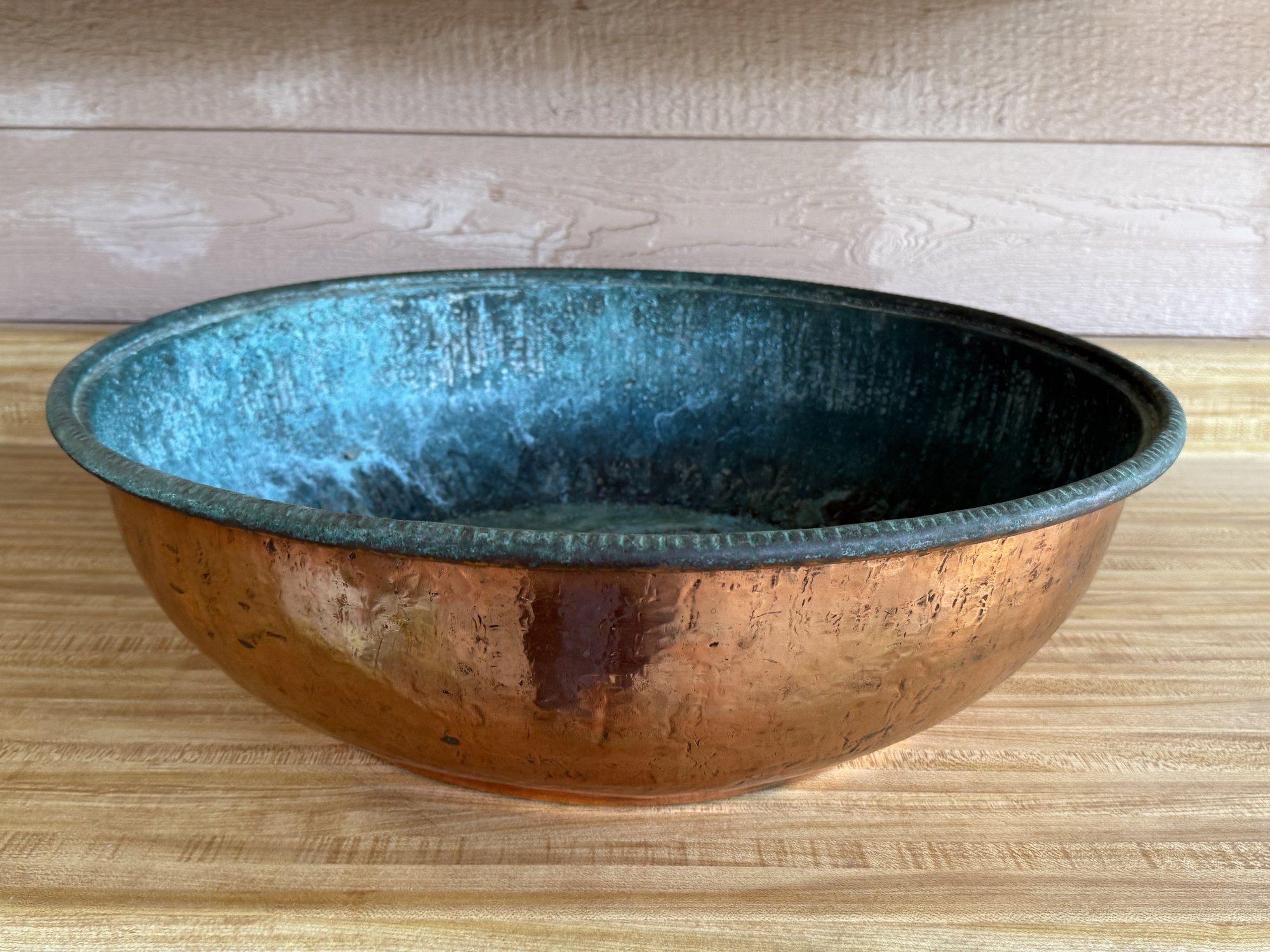 Large Vintage Copper Basin #17929 | Auctionninja.com
