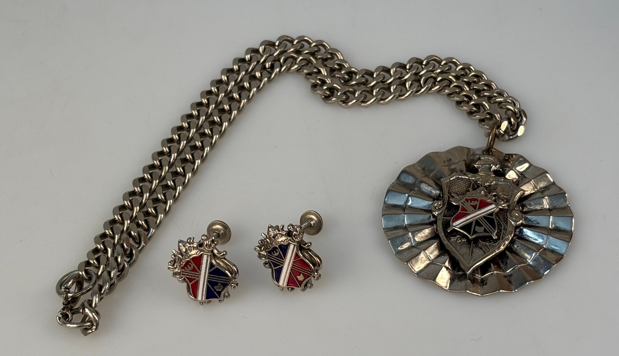Vintage Wentworth Military Academy Crest Pendant & Earrings #16539 ...