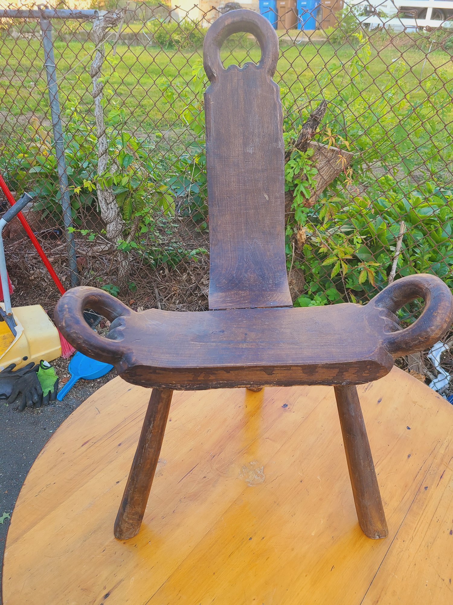 Antique Unique Birthing Chair Wooden 28h 18w #3935 | Auctionninja.com