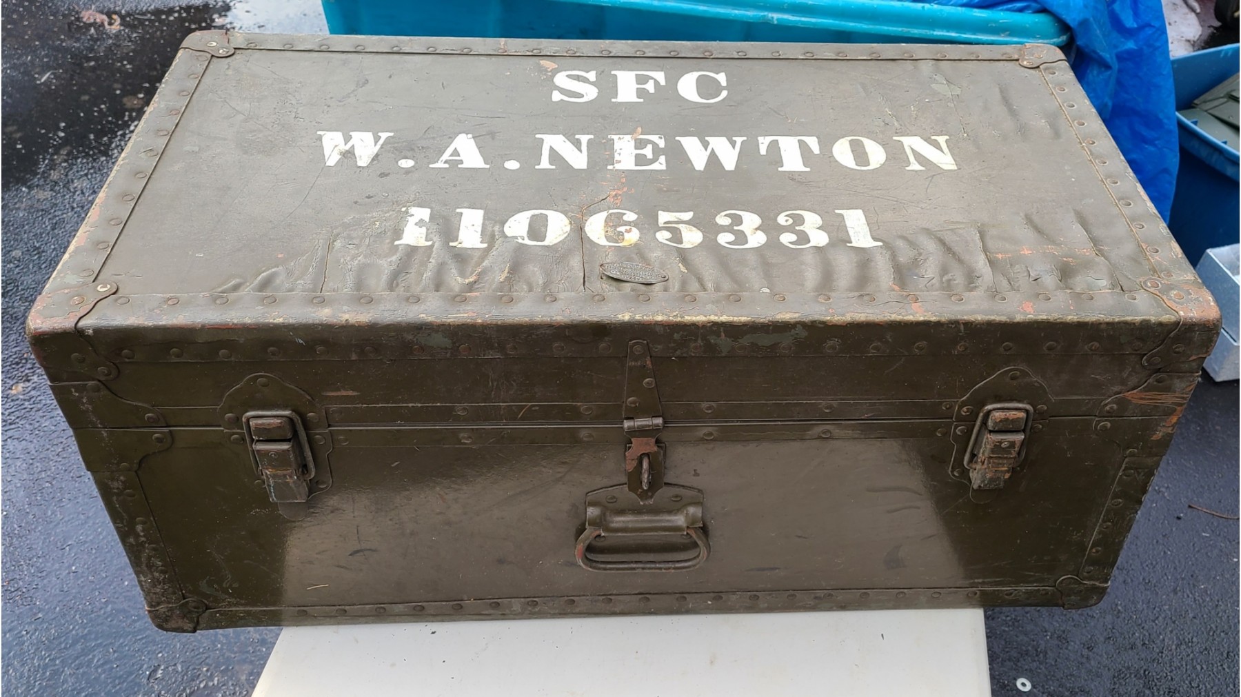 ANTIQUE WW2 MILITARY FOOT LOCKER Constructed In 1949 For The 242 ...