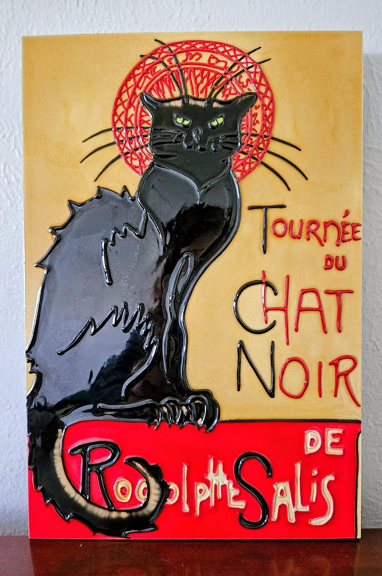Tournee Du Chat Noir Wall Tile Black Cat Rodolphe Salis Ceramic Wall ...