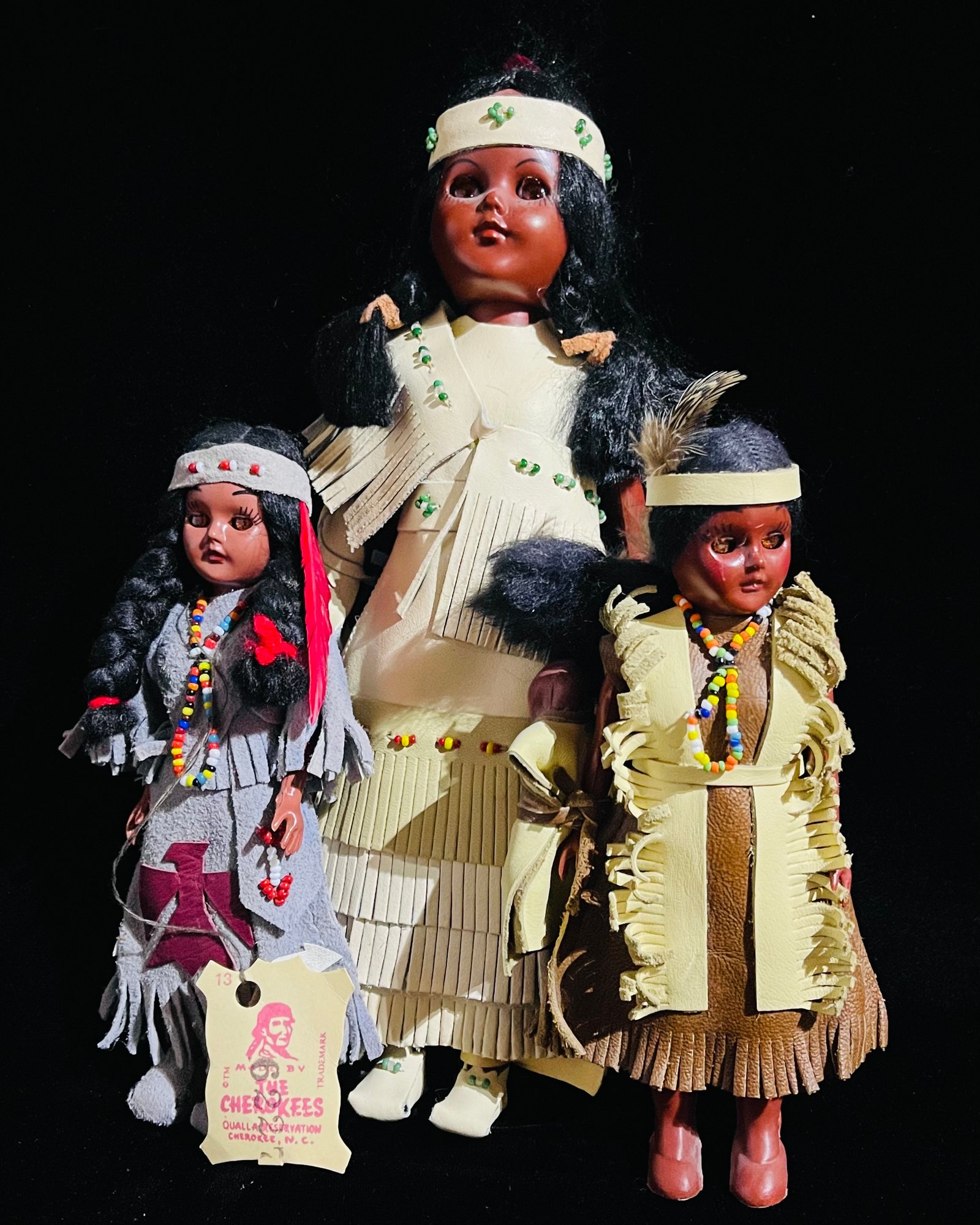 Grouping Of Native American Dolls, Including One Made By The Cherokee ...