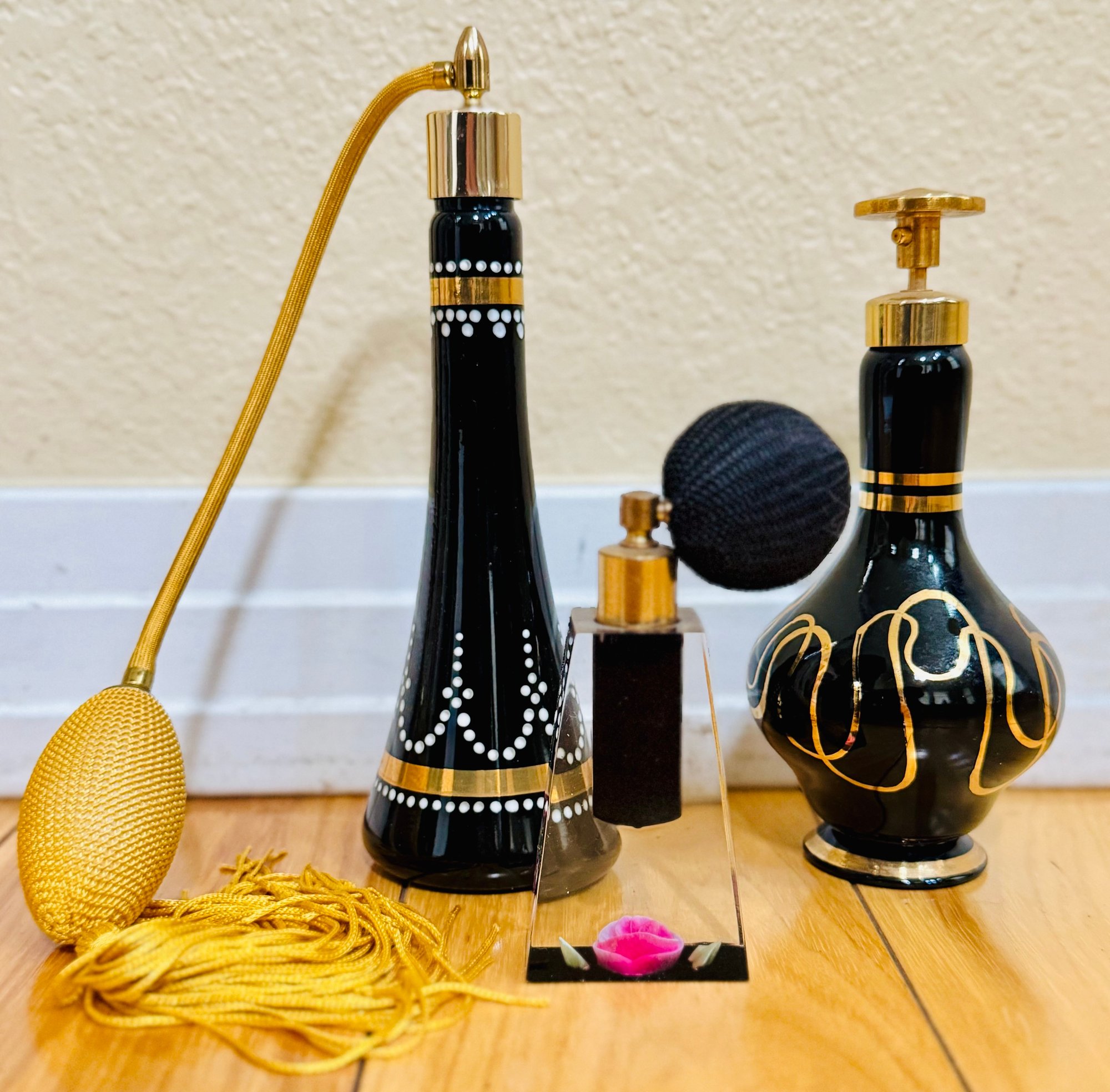 Trio Of Vintage Perfume Bottles With Jane-Art Lucite Perfume Bottle ...